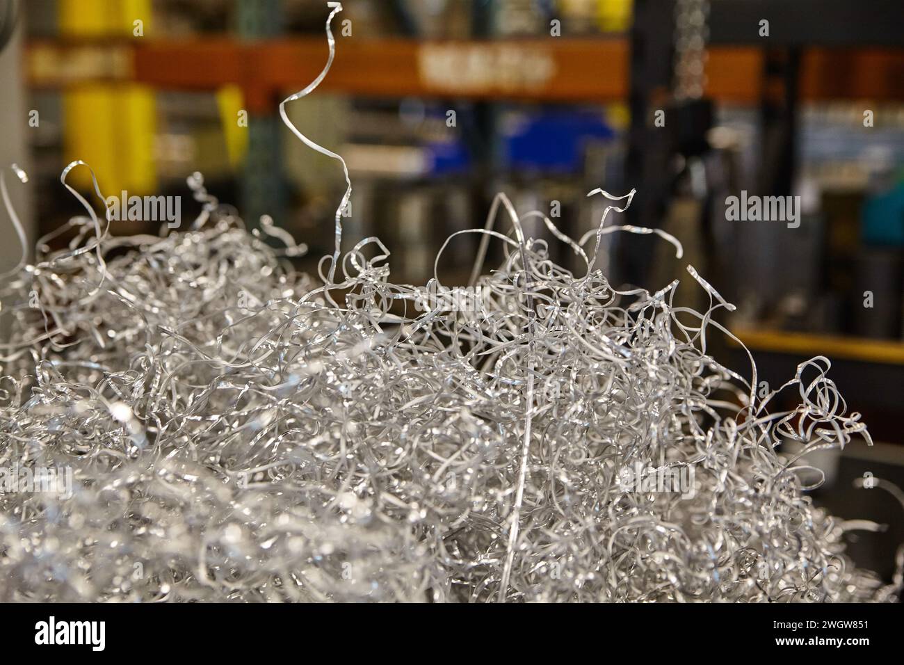 Metal Shavings from Machining Process in Industrial Workshop Stock ...