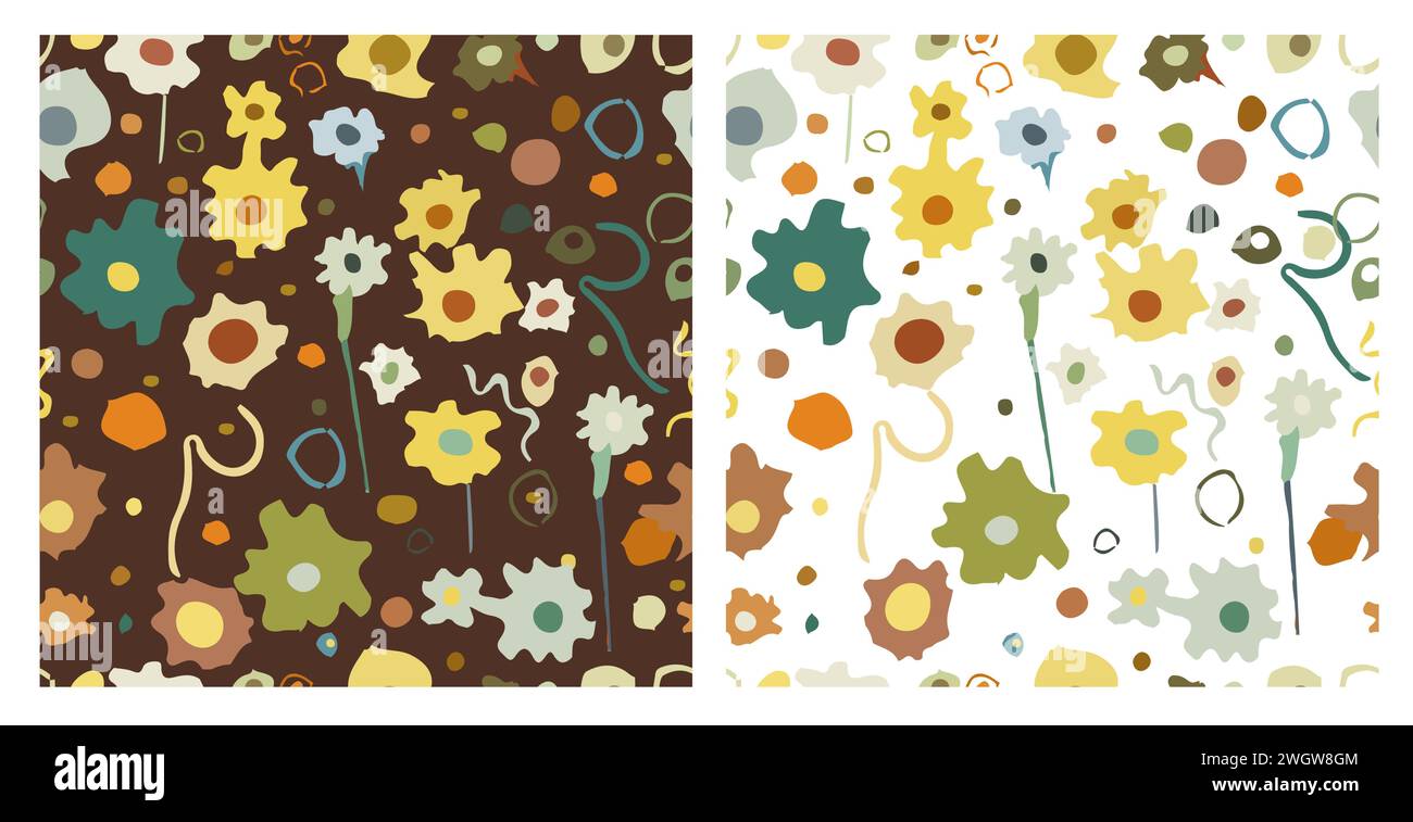 Seamless background of small flowers. hand drawing. Not AI, Vector ...