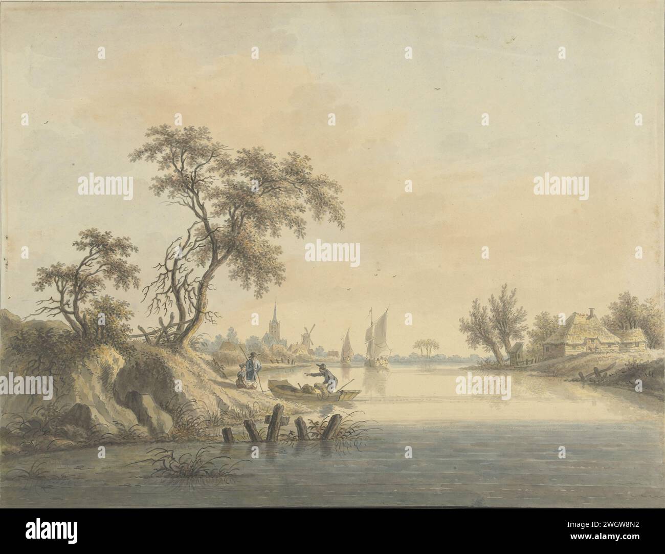 View of the village of Elst aan de Maas, Nicolaas Wicart, 1758 - 1815 ...