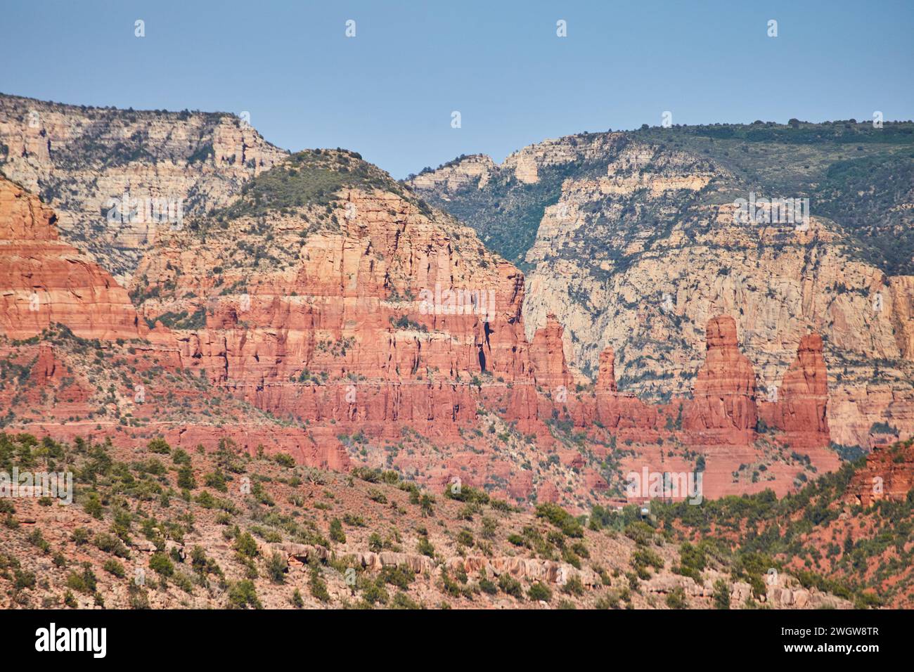 Sedona Red Rock Cliffs and Greenery Landscape Stock Photo - Alamy