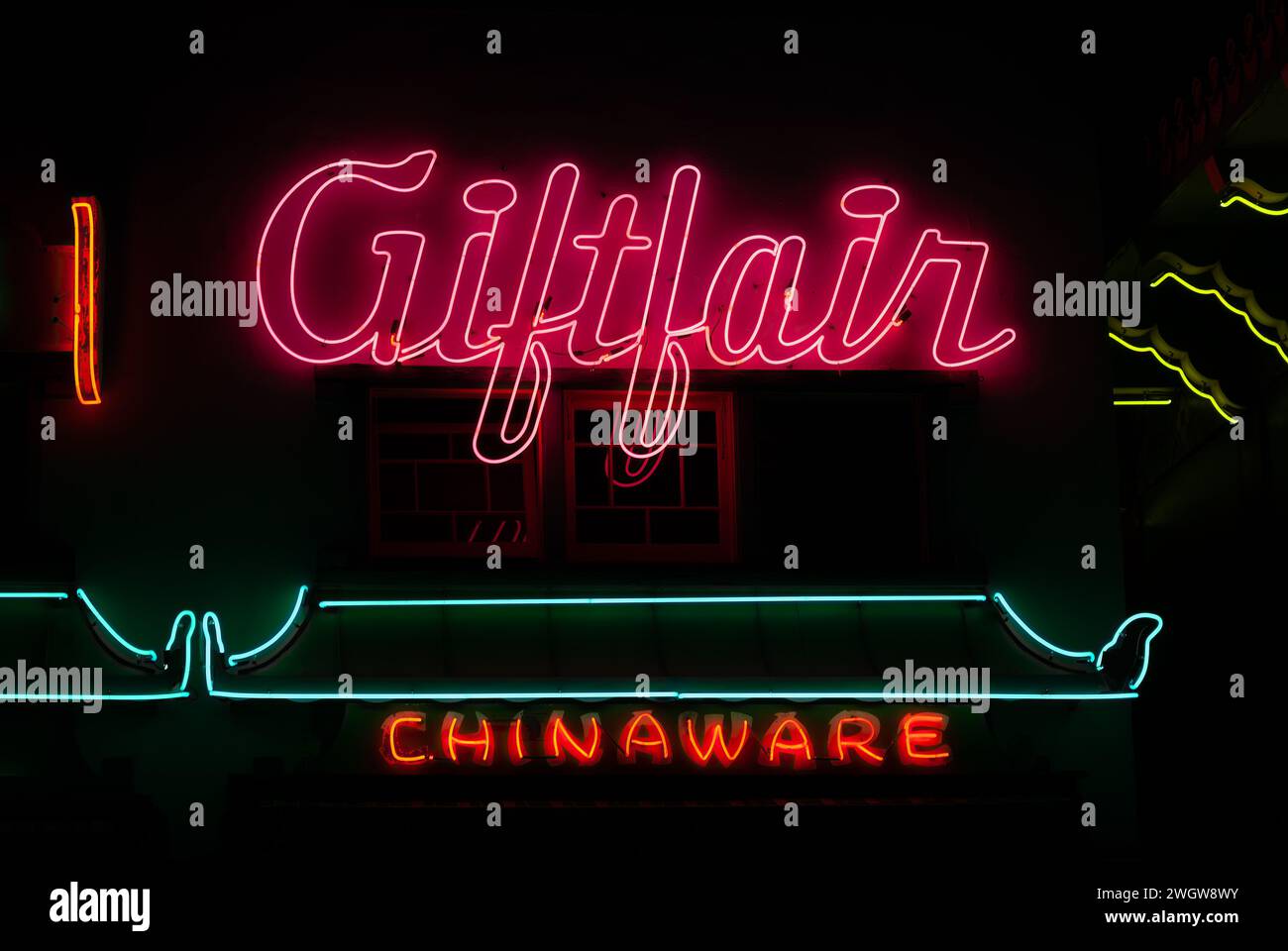 Neon sign advertising a California restaurant Stock Photo - Alamy