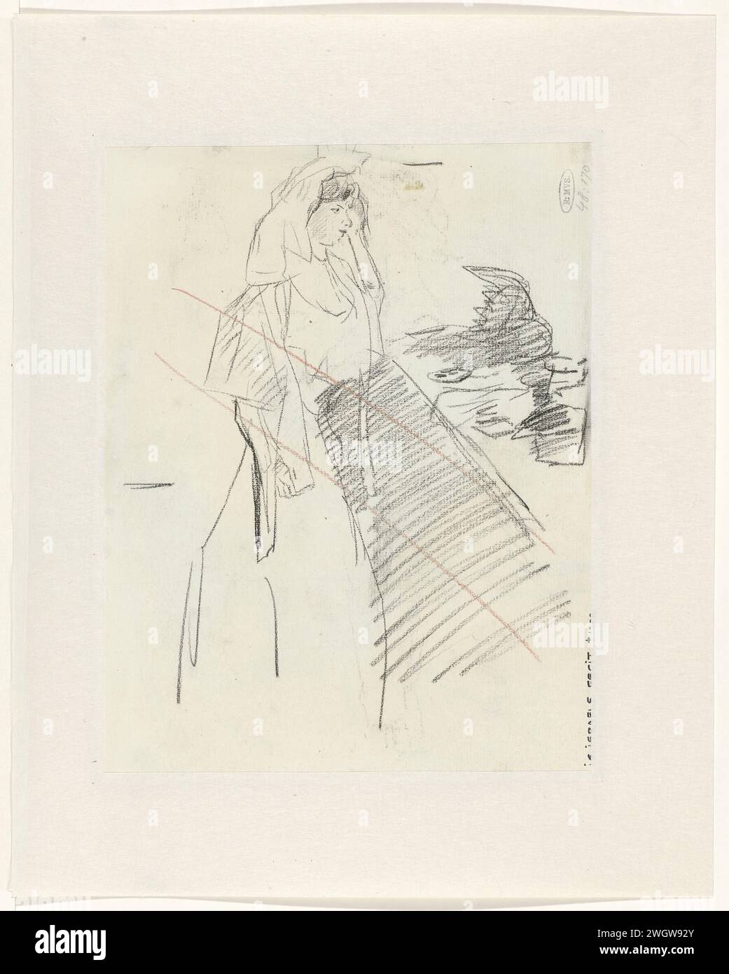 Standing woman, to the right (crossed out), Isaac Israels, c. 1900 ...