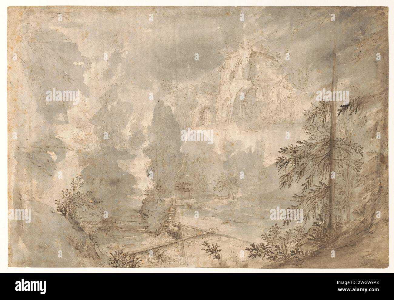 Mountain Landscape With Ruins, Paulus Willemsz. Van Vianen, 1598 - 1608 ...