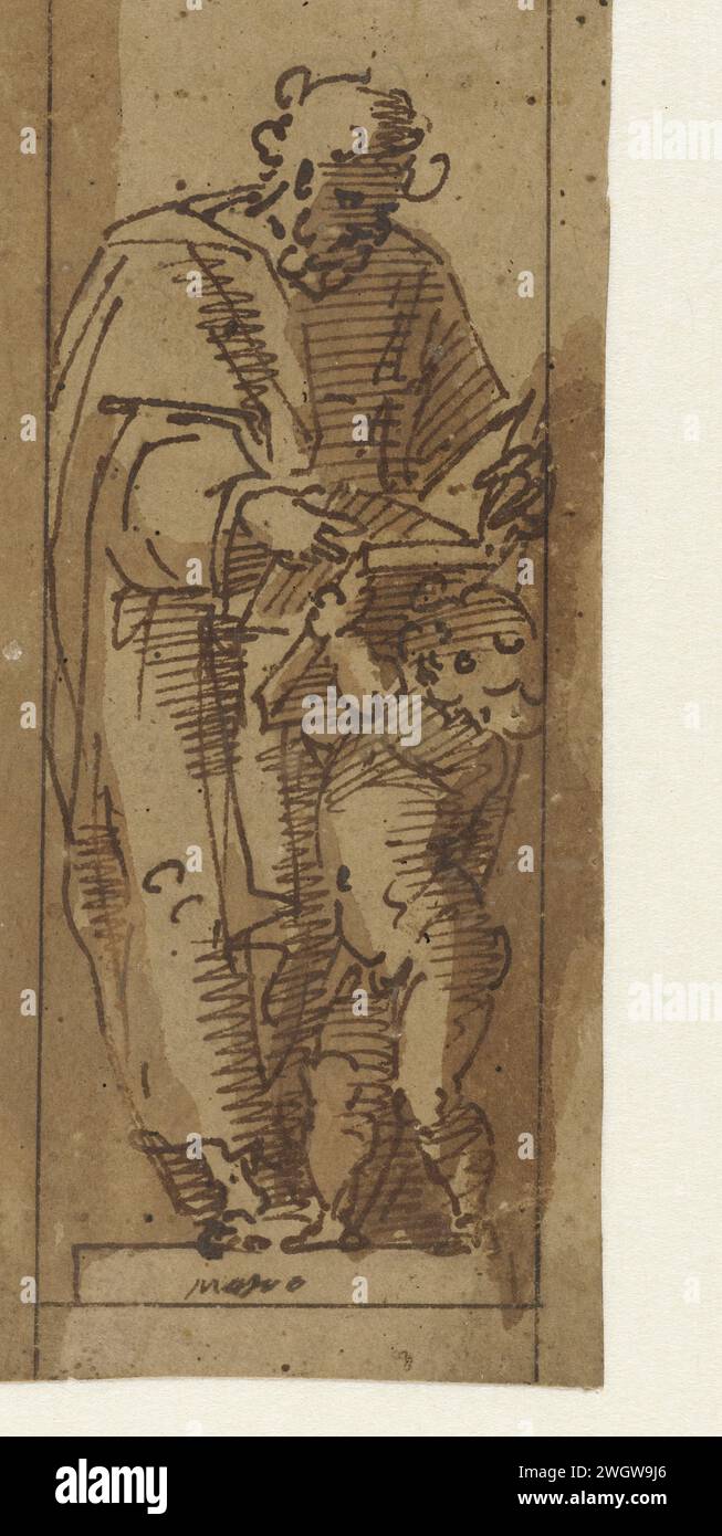 Evangelist Mattheus, Luca Cambiaso (attributed to), 1537 - 1585 drawing ...