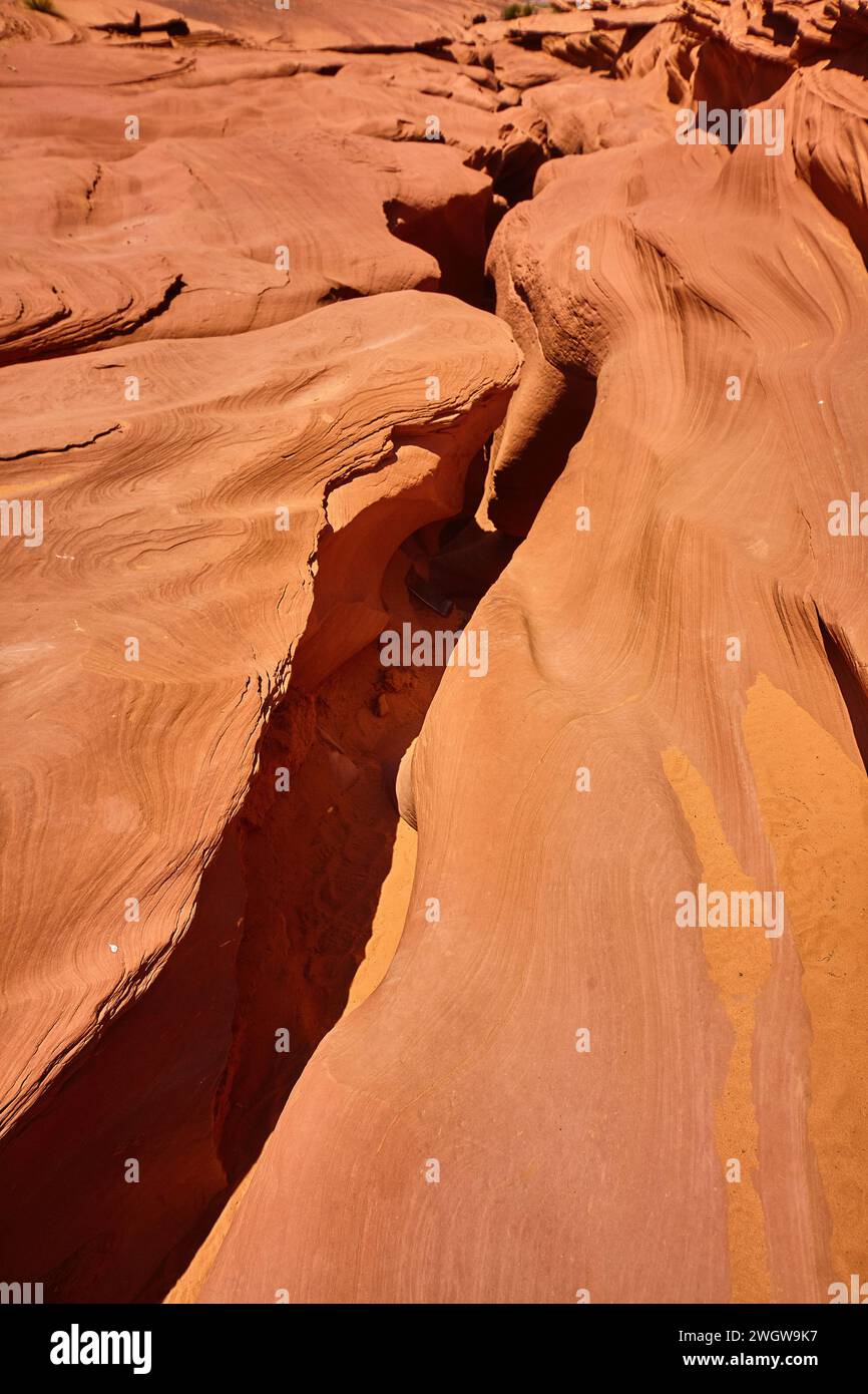 Red Sandstone Textures in Antelope Canyon - Intimate Perspective Stock ...