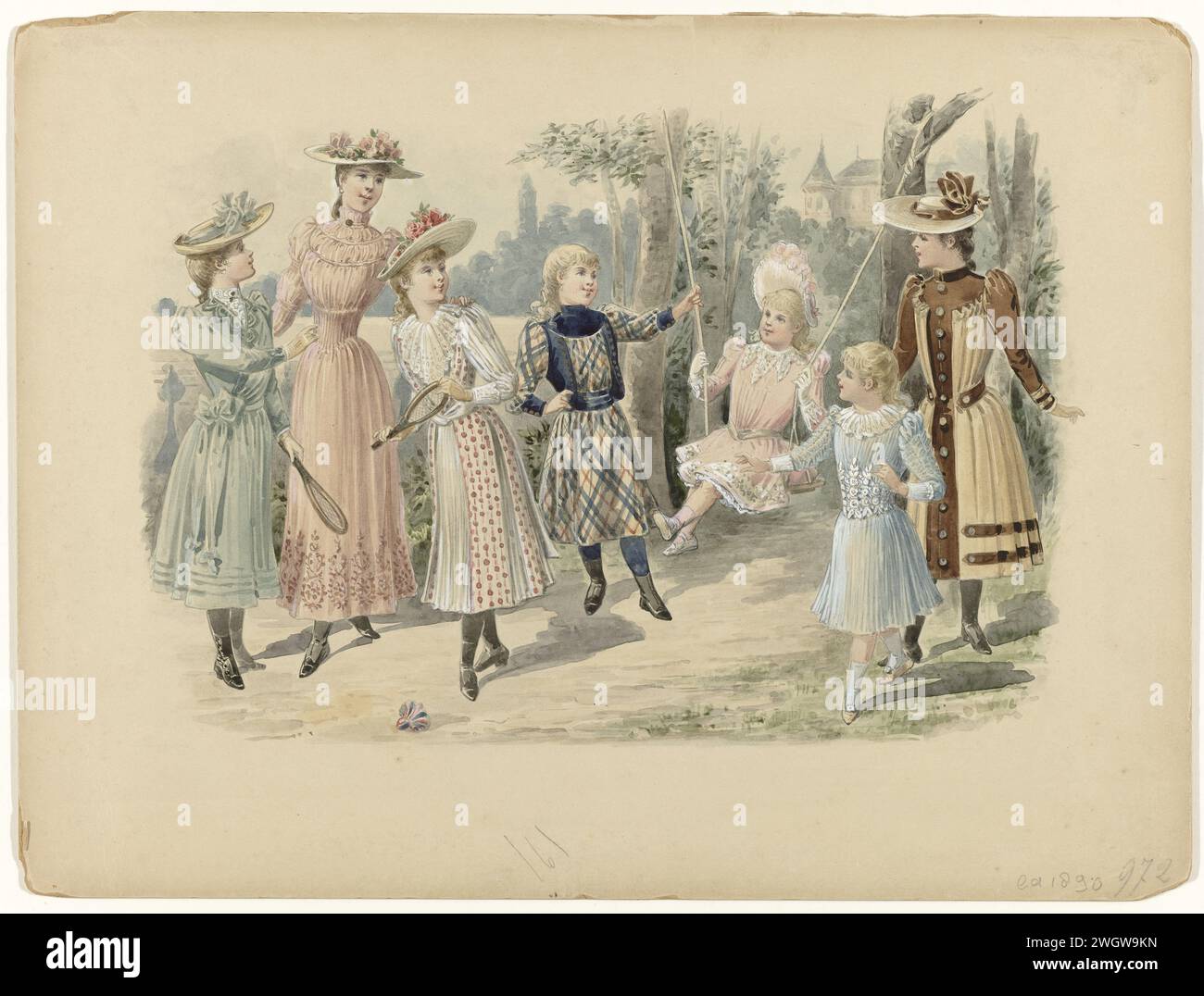 Children's clothing 1890, Lefranco, c. 1890 drawing Drawing with ...