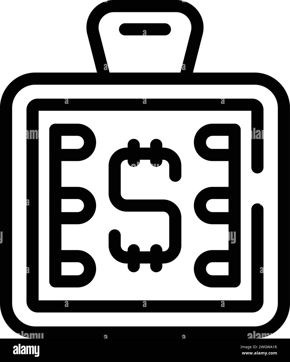 Skin aircraft document icon outline vector. Suitcase name. Portable ...