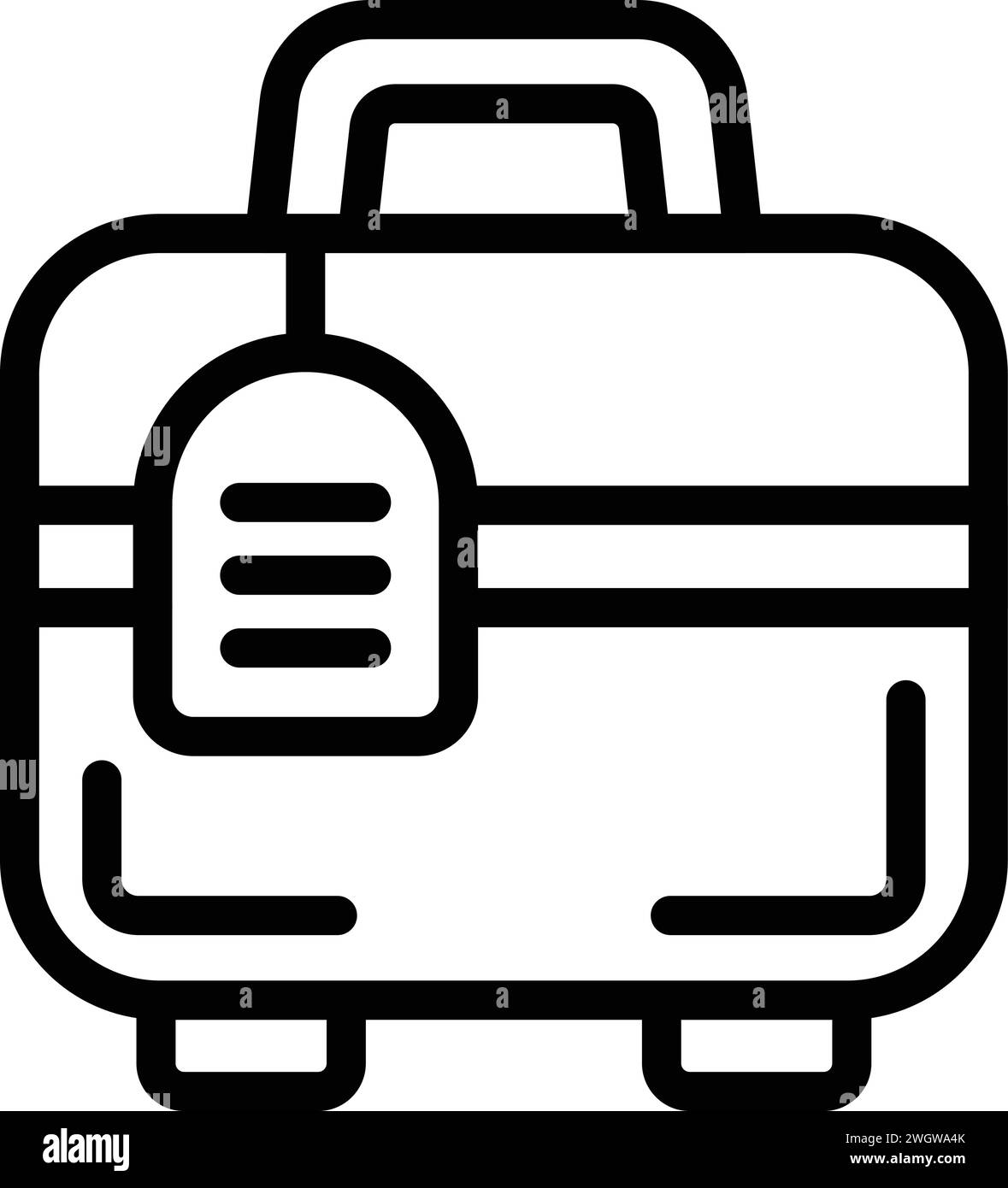 Stamp label bag icon outline vector. Aerodrome suitcase. Gear skin ...