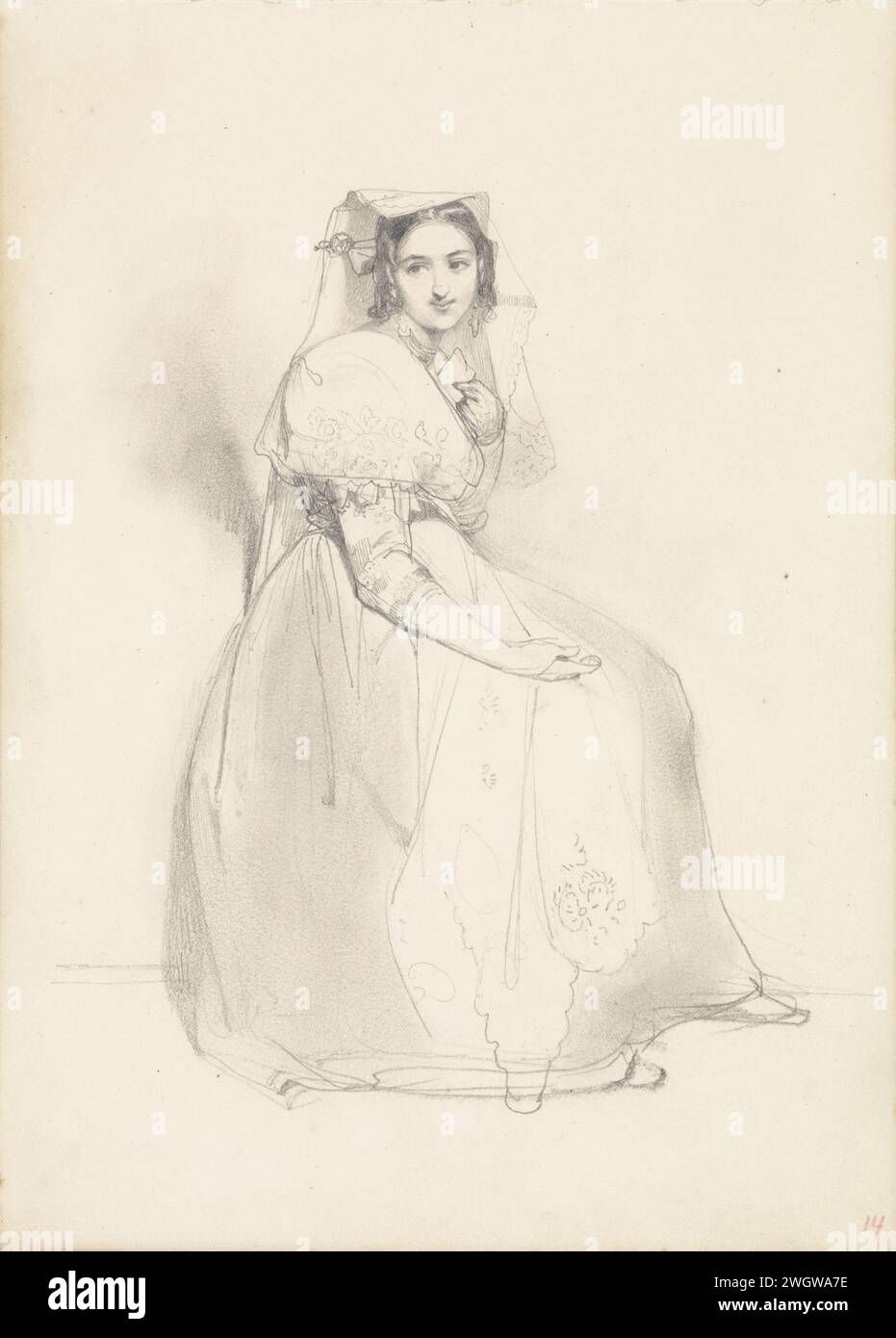 Sitting girl from the surroundings of Rome, Johan Hendrik Koelman, 1830 ...