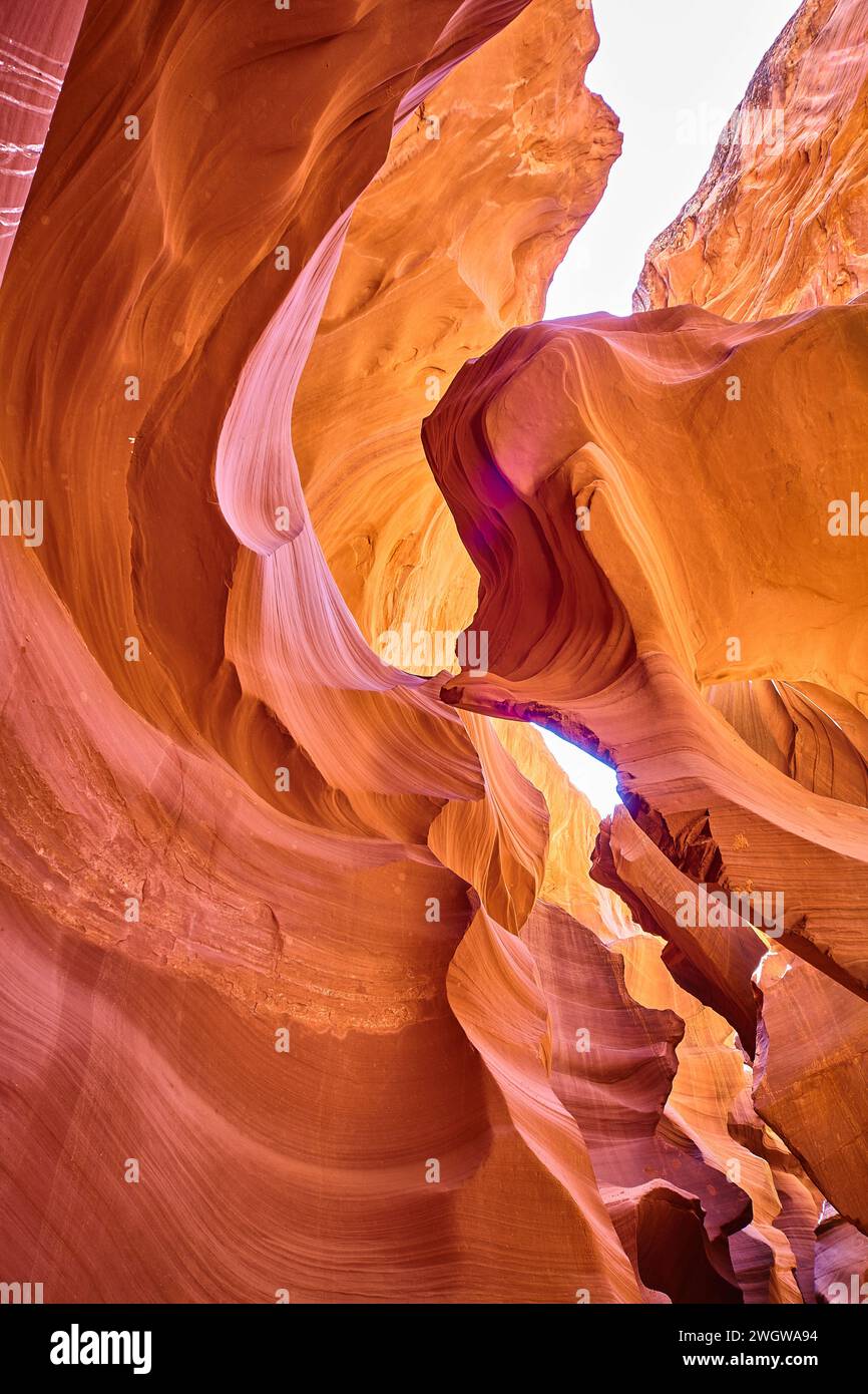 Antelope Canyon Sandstone Waves with Sky View Stock Photo - Alamy