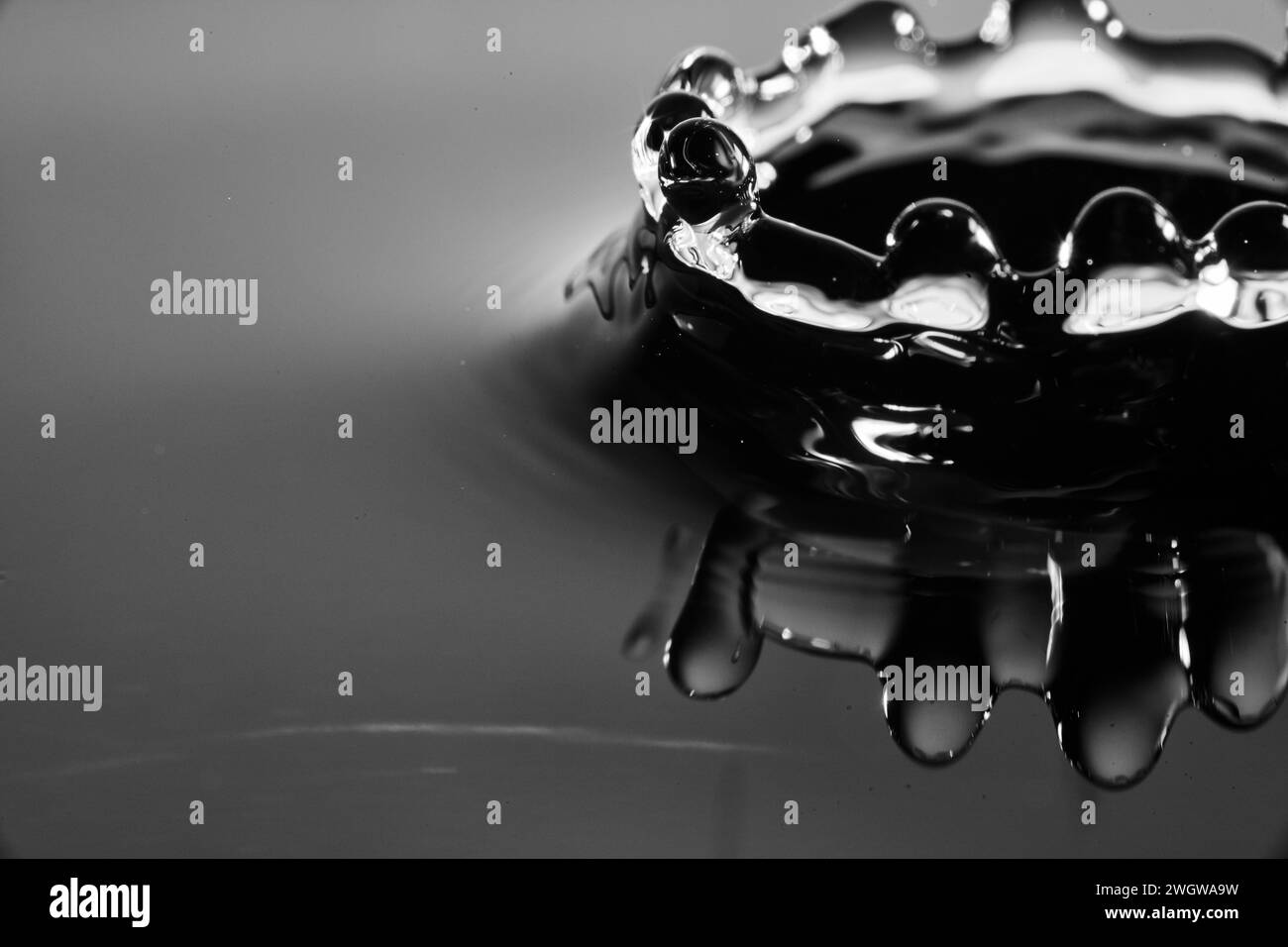Monochrome Water Droplet Splash Detail in High Speed Stock Photo - Alamy