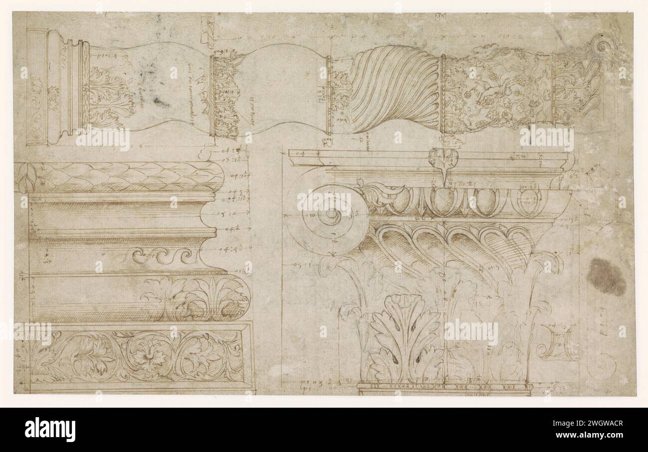 Constantine column in Sint -Pieter, Anonymous, 1500 - 1600 drawing ...