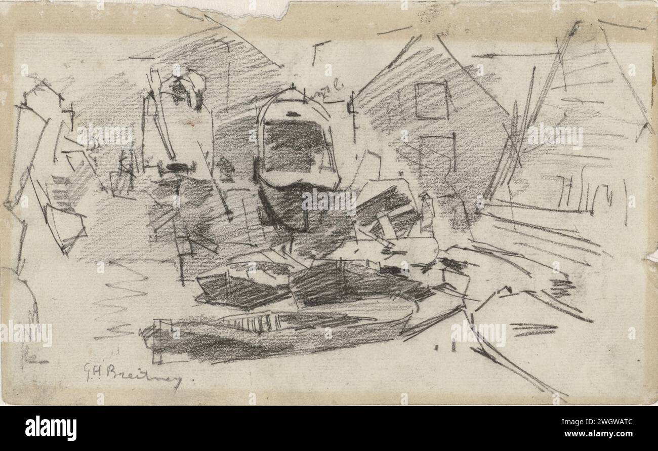 Site, George Hendrik Breitner, 1867 - 1923 drawing paper. chalk ...