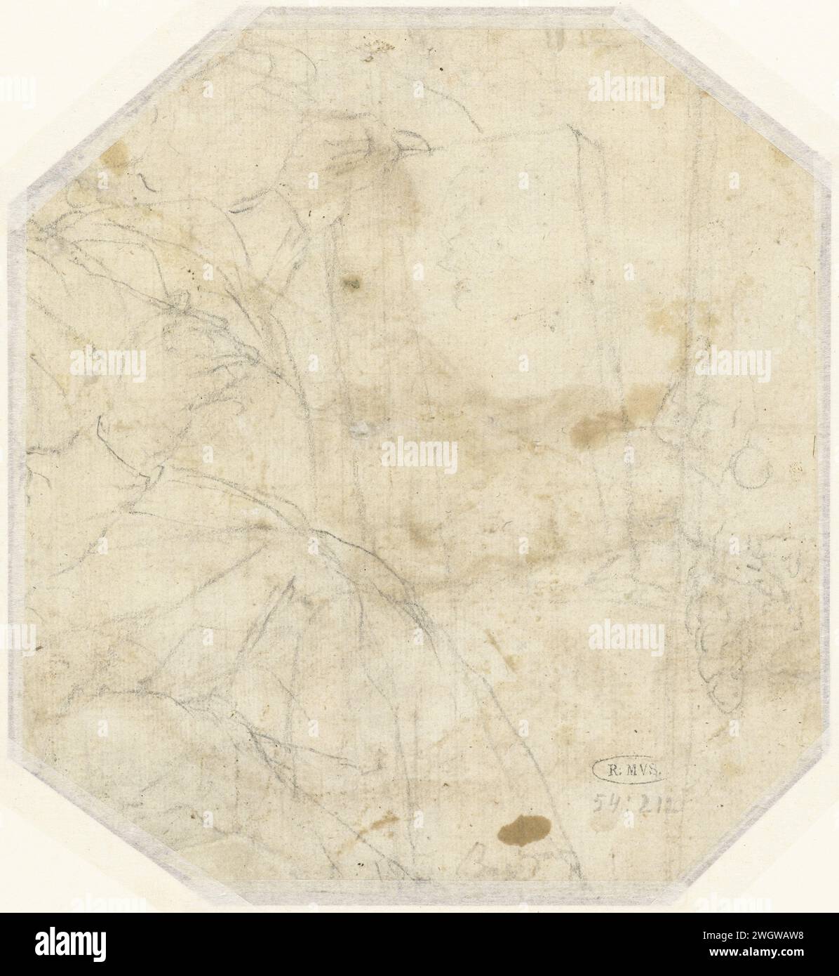 Sketch of a sitting figure with a book (?), Anonymous, 1600 - 1699 ...