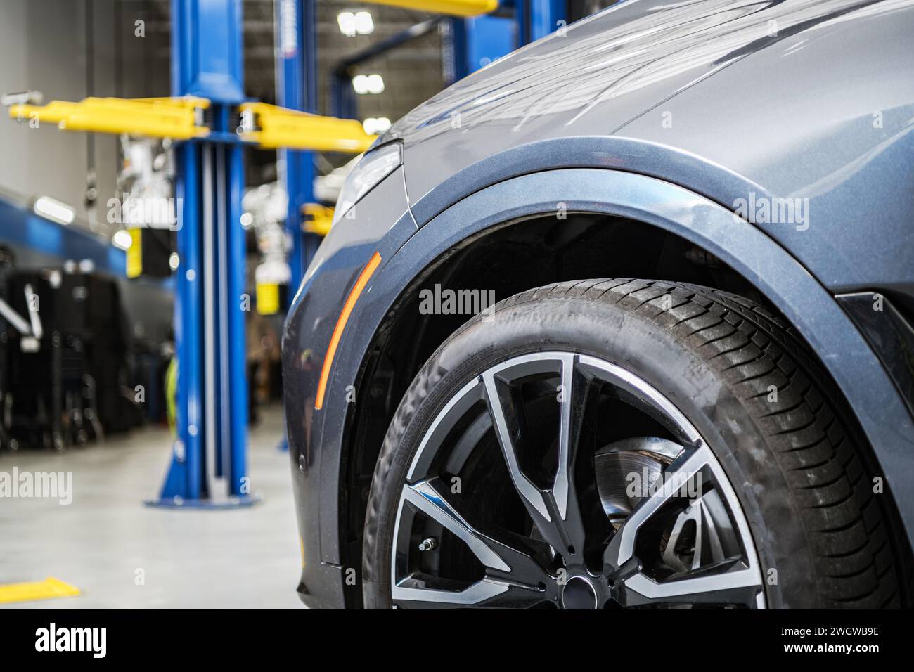Automotive Industry. Modern Car Inside Dealership Auto Service ...