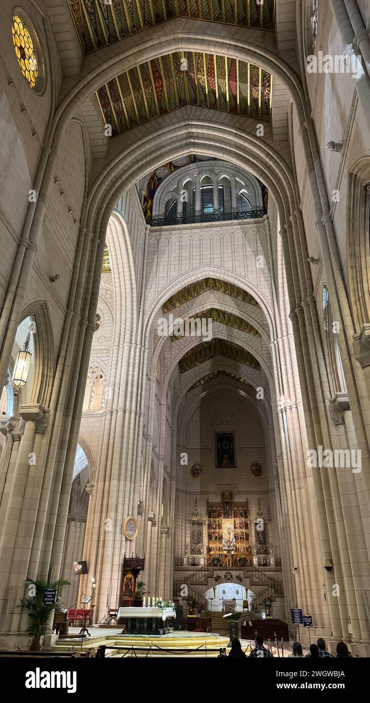 interior of the Almudena cathedral in Madrid Stock Photo - Alamy