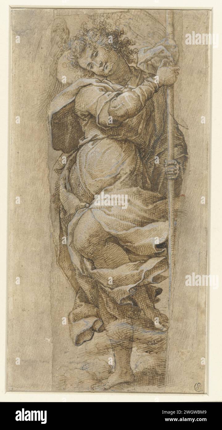 Study of an angel with a lance, Simone Peterzano (Rejected Attribution ...