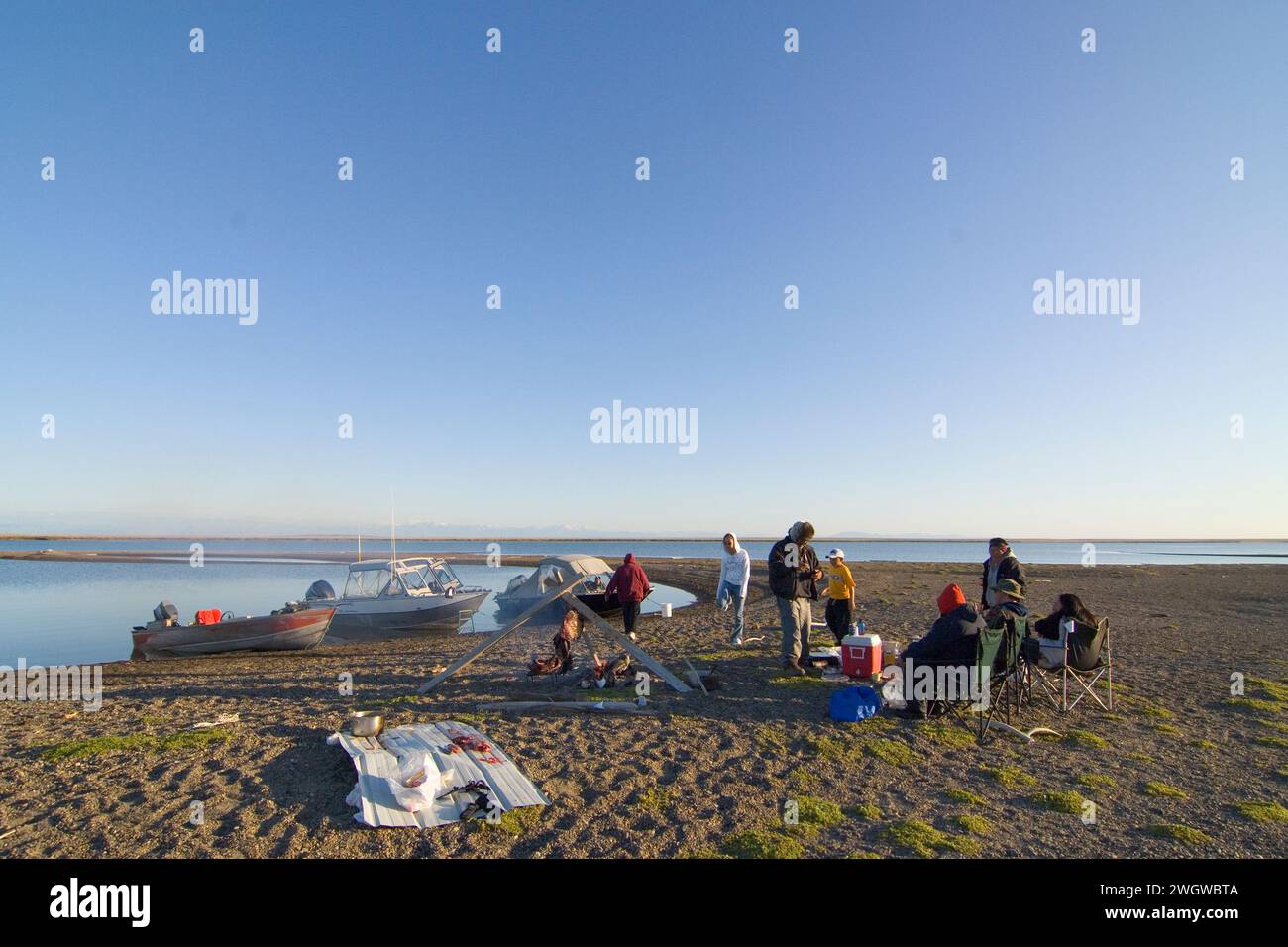 camp on a sandspit along anwr 1002 coastal plain arctic alaska Stock ...