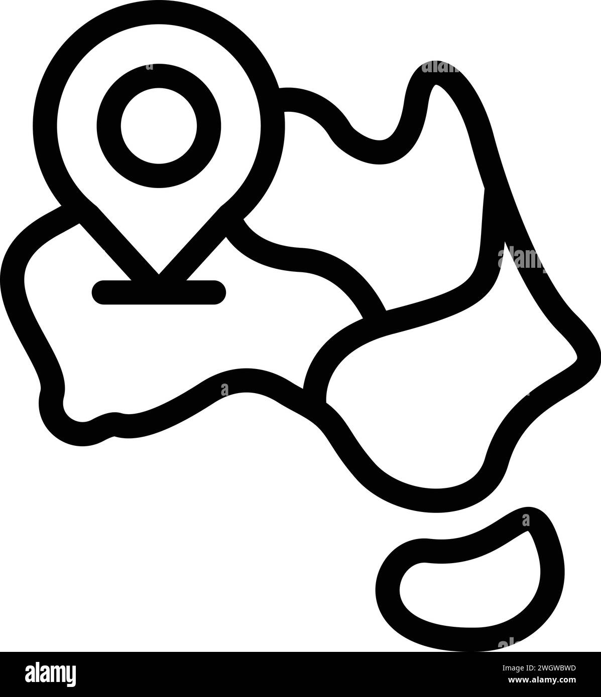 Australian map location icon outline vector. Travel landmark. Art ...