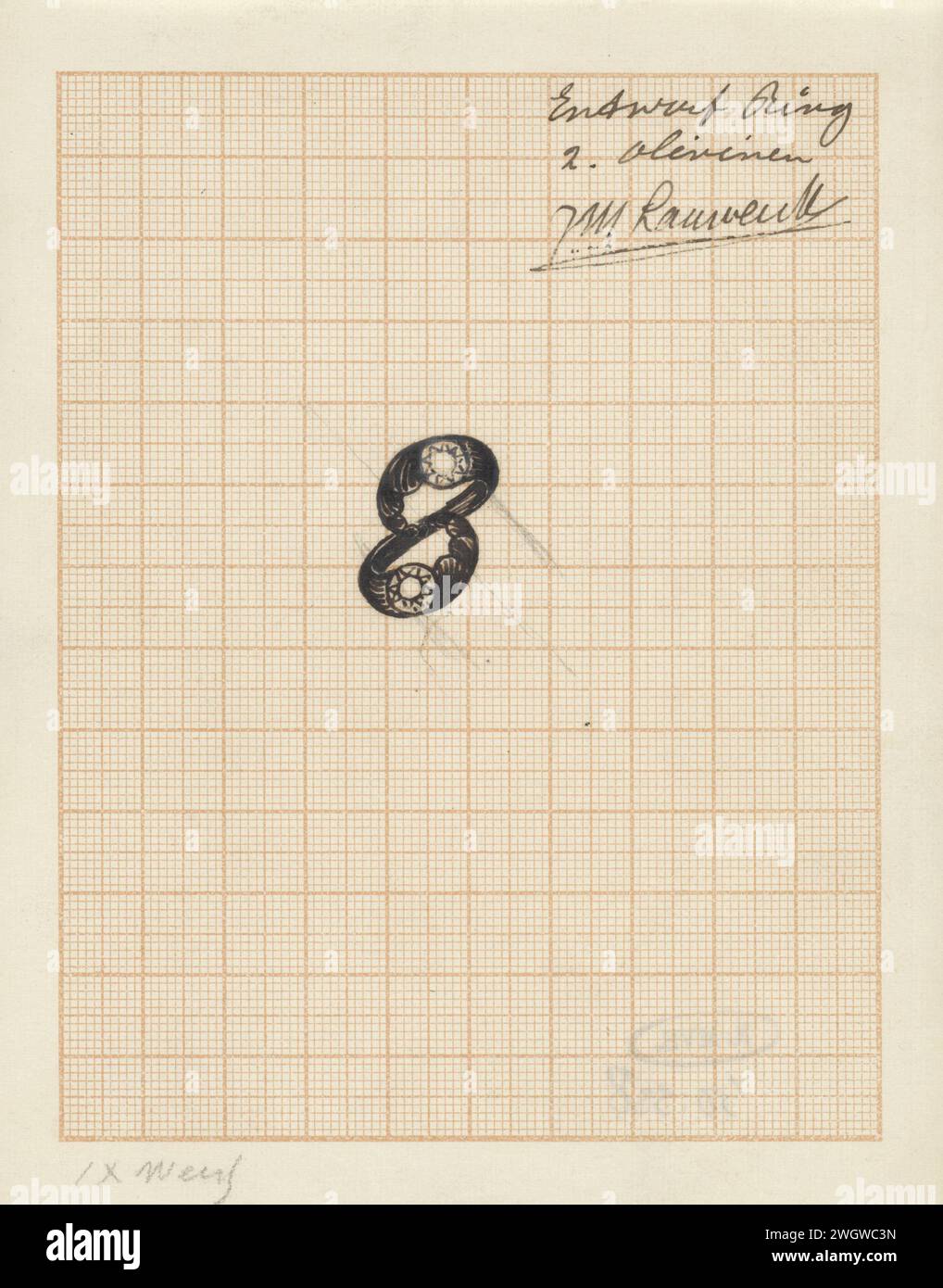 Design for a Ring, Mathieu Lauweriks, 1913 drawing Design for a piece ...