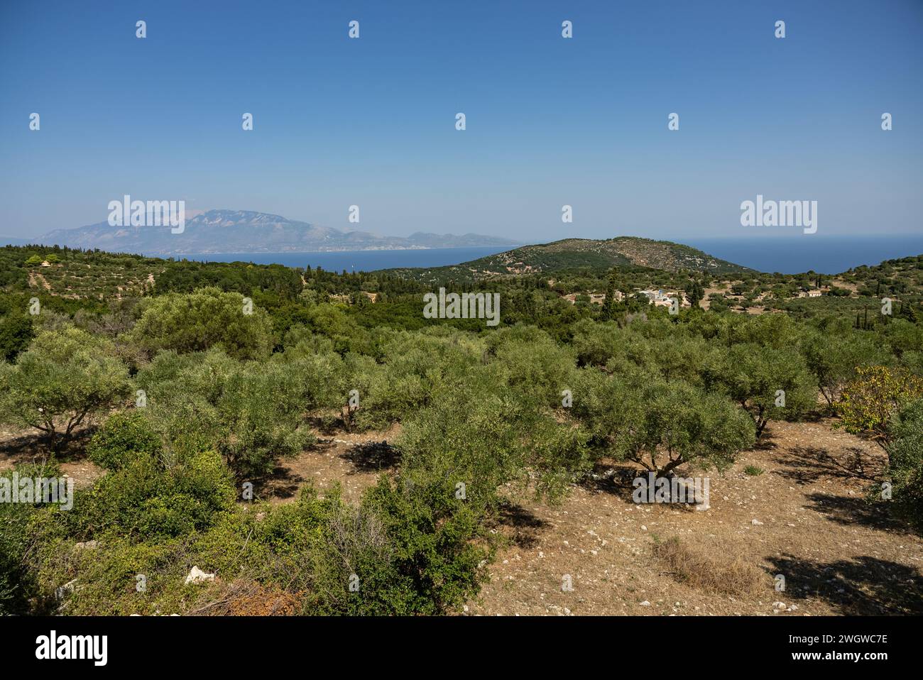Cape Skinari With Views Across The Sea To Kefalonia, Zakynthos. Greece ...