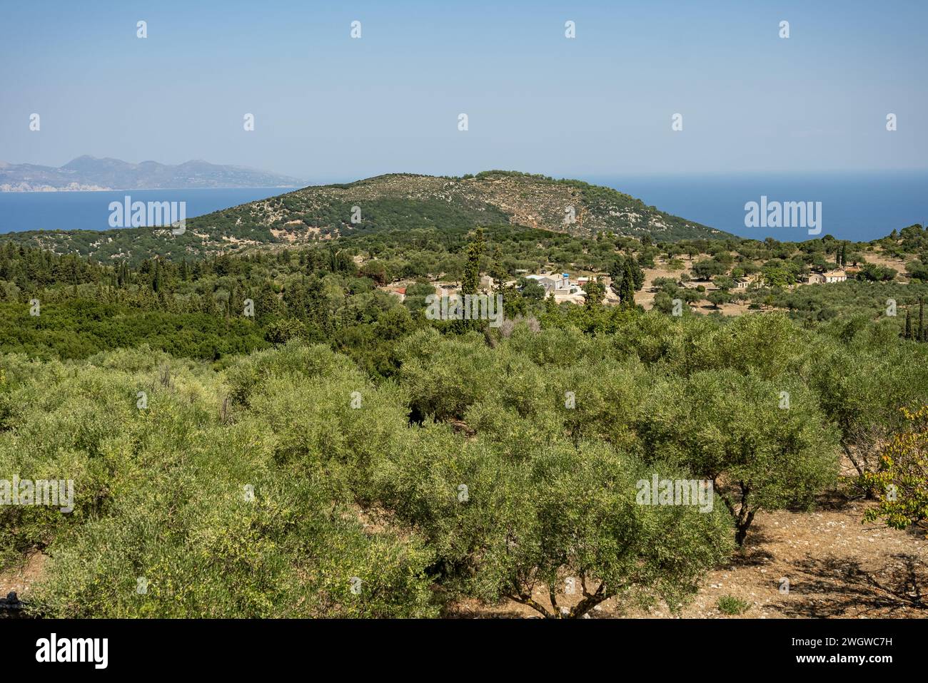 Cape Skinari With Views Across The Sea To Kefalonia, Zakynthos. Greece ...