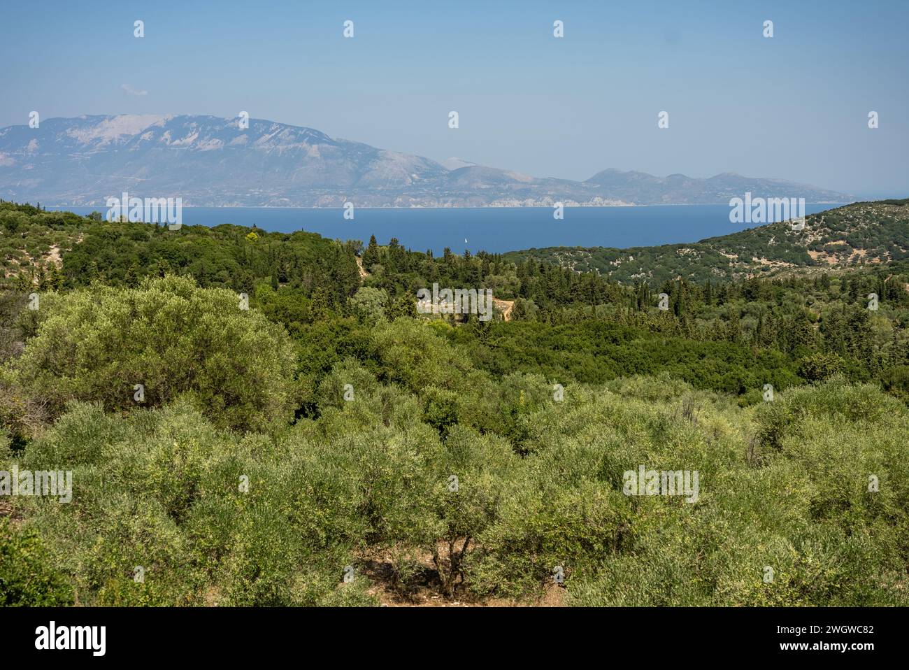 Cape Skinari With Views Across The Sea To Kefalonia, Zakynthos. Greece ...