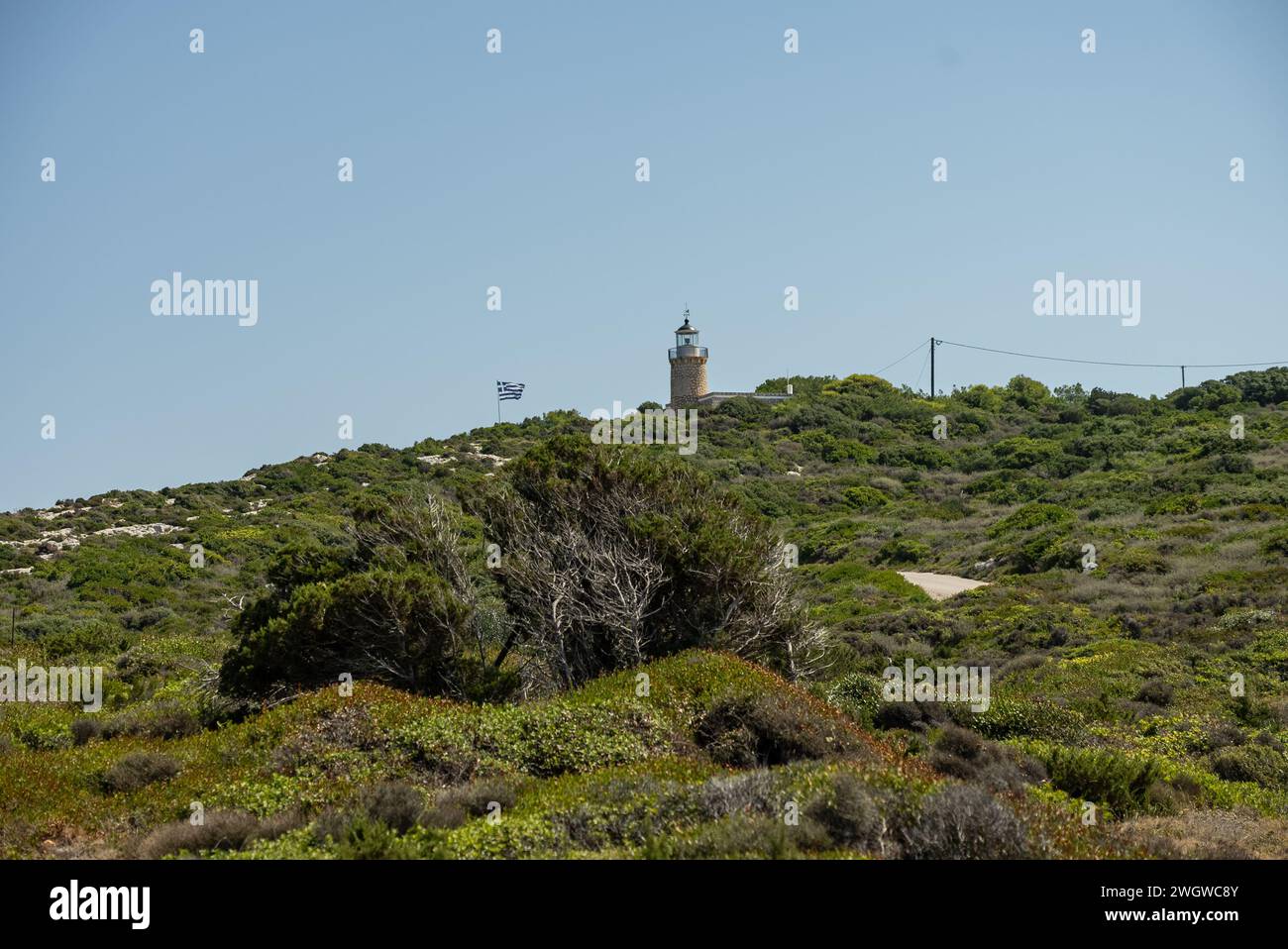 Skinari cape in greece. Greece, Zakynthos, Road to skinari lighthouse ...