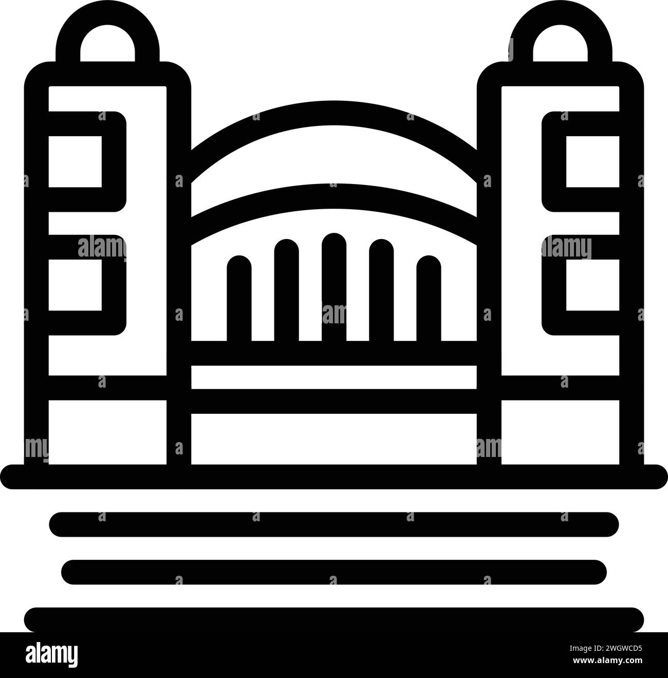 Center city bridge icon outline vector. Australian art. Famous Sydney ...