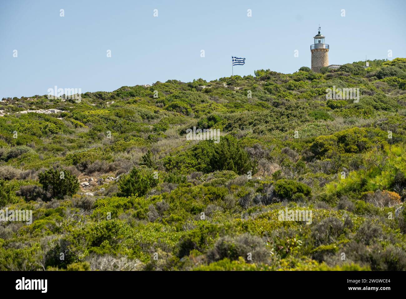 Skinari cape in greece. Greece, Zakynthos, Road to skinari lighthouse ...
