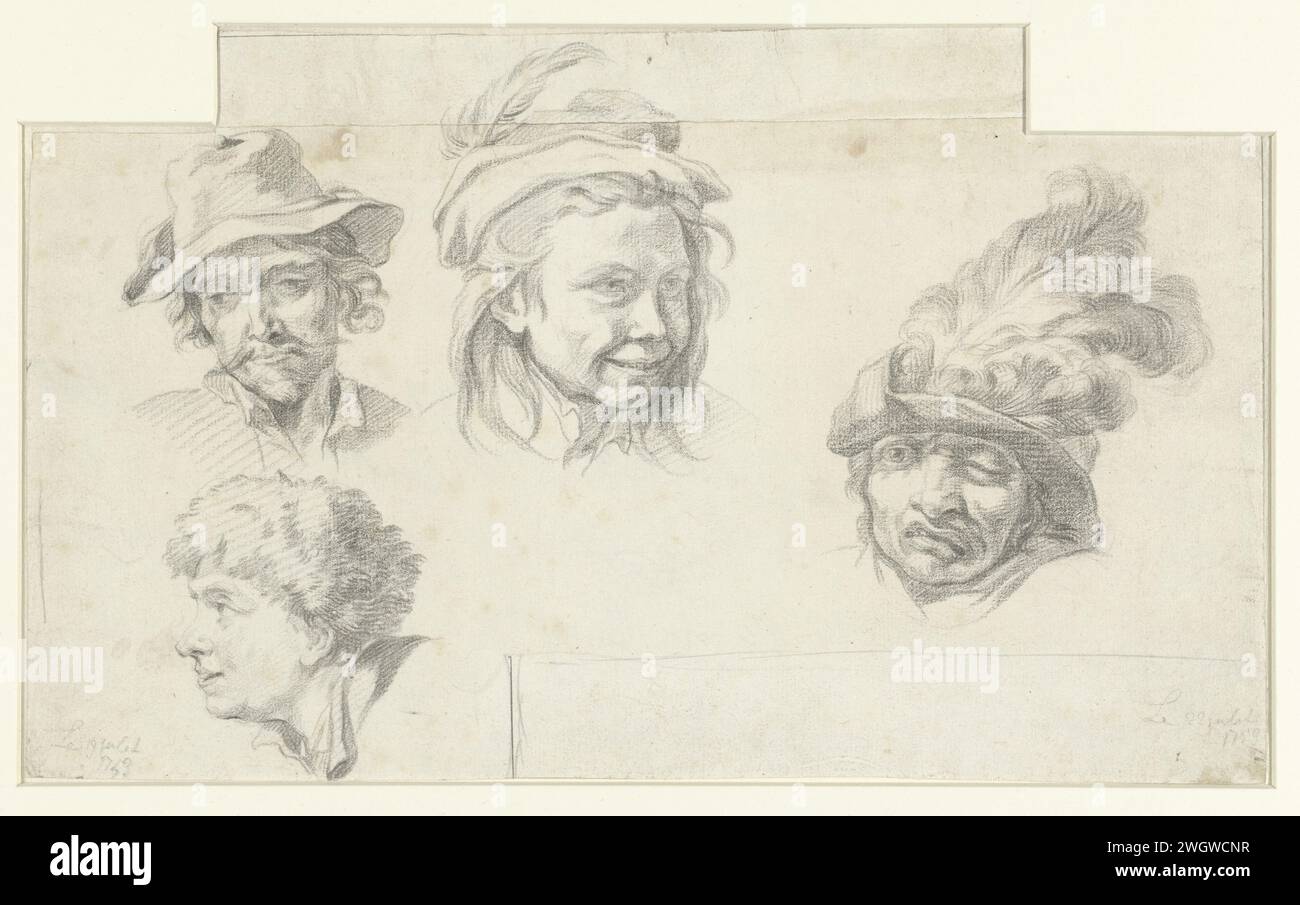 Four study heads hi-res stock photography and images - Alamy