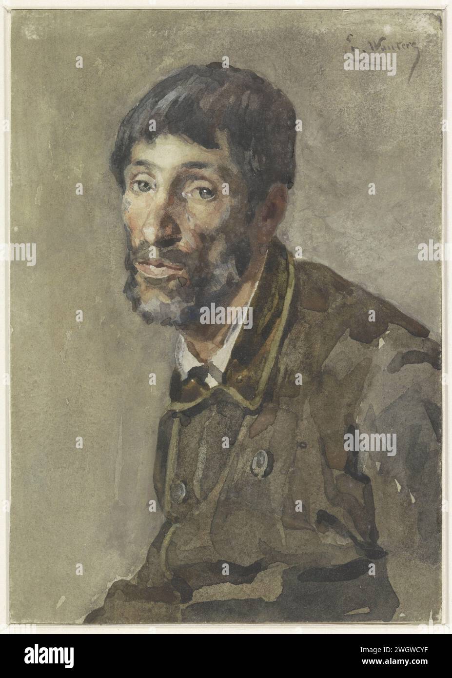 Portrait of a Man, Emile Charles Wauters, 1856 - 1933 drawing paper ...