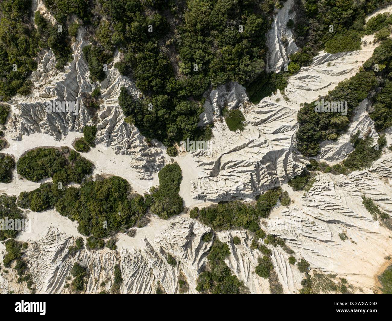 Aerial drone view of White Sandstone Formations and Gerakas Beach ...