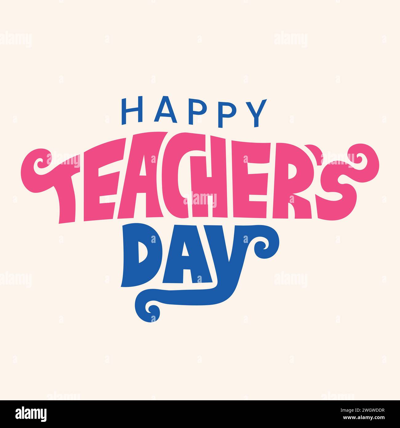 Happy teachers day vector typography illustration. Creative Hand ...