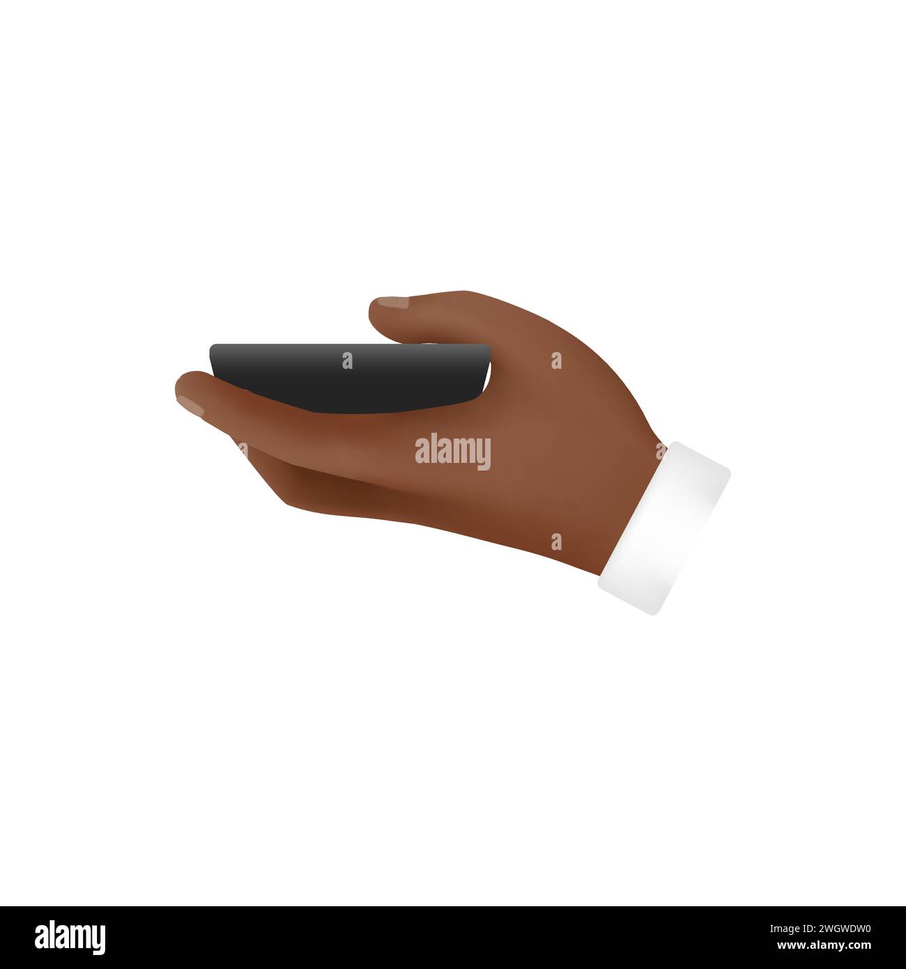 Human hand holding mobile phone, giving or taking smartphone vector ...