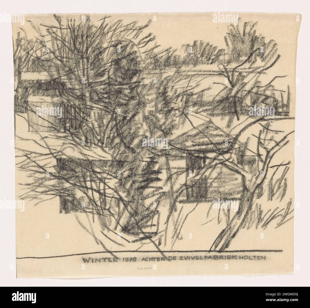 Winter 1978 behind the Holten dairy, 1978 - 2009 drawing paper ...