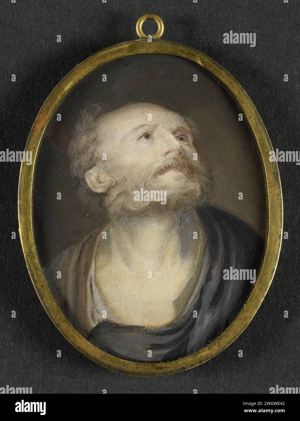 Head of an old man, anonymous, 1700 - 1799 miniature (painting) Head of ...