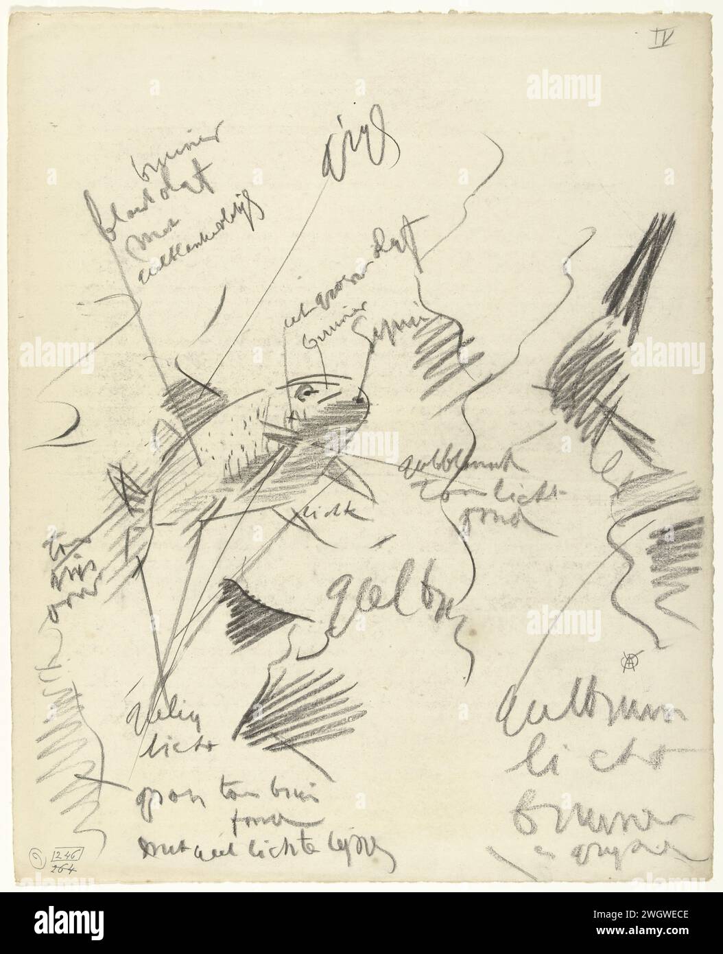 Snoek, seen from below, Gerrit Willem Dijsselhof, 1876 - 1924 drawing ...