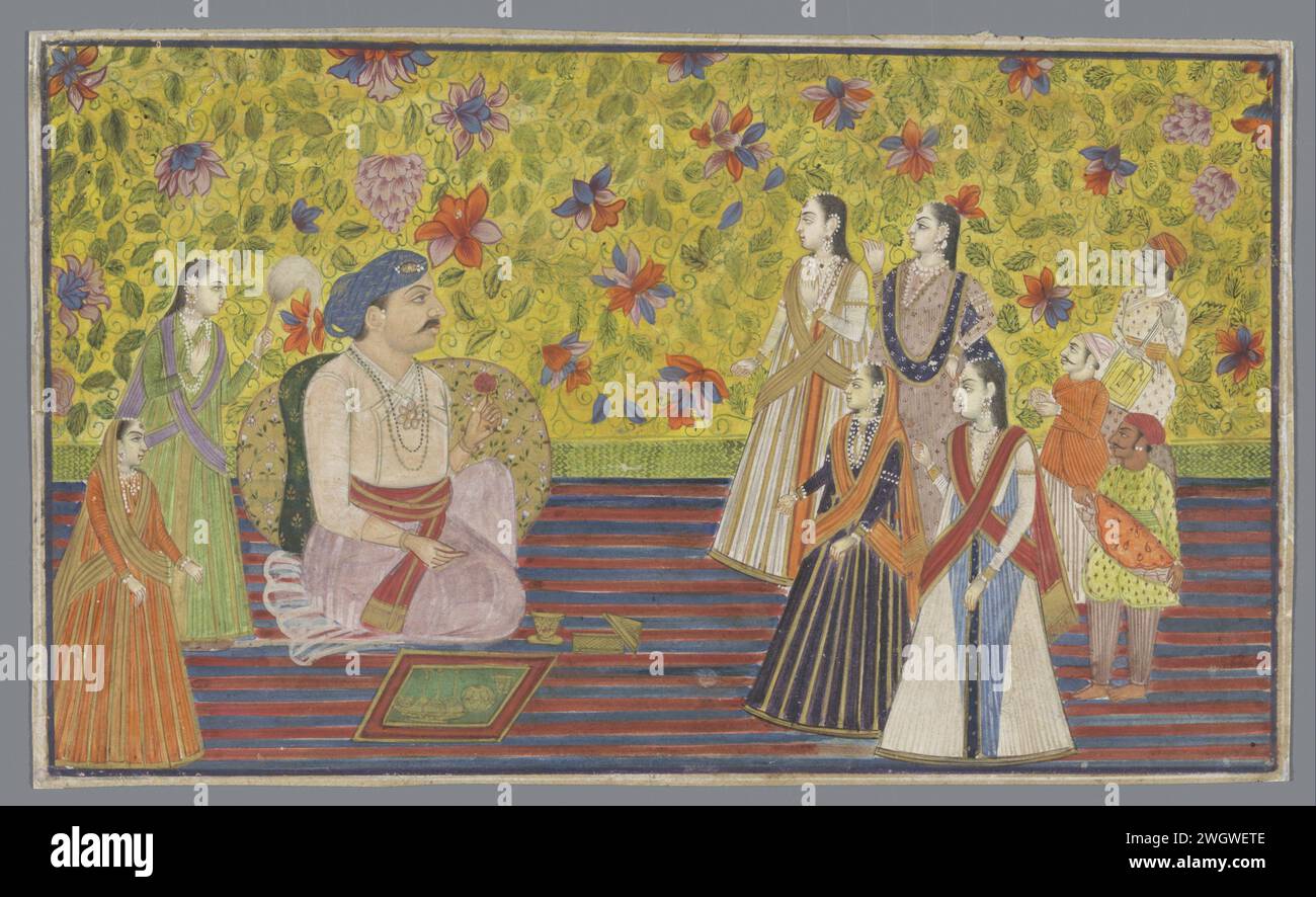 Frost with a group of people, c. 1800 Indian miniature. drawing Central ...