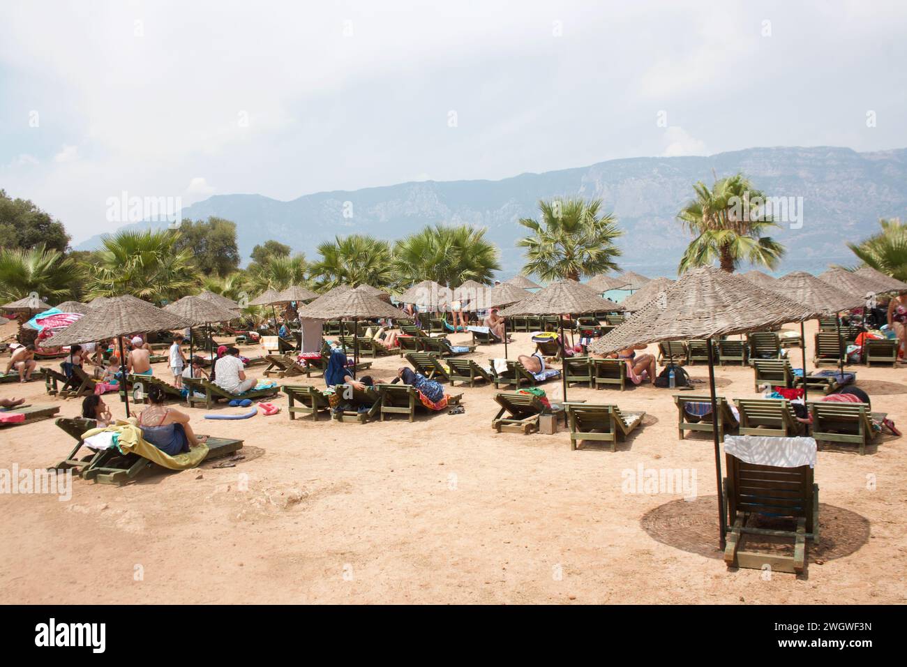 The beach at Sedir Island also known as Cleopatra Island in Mugla ...