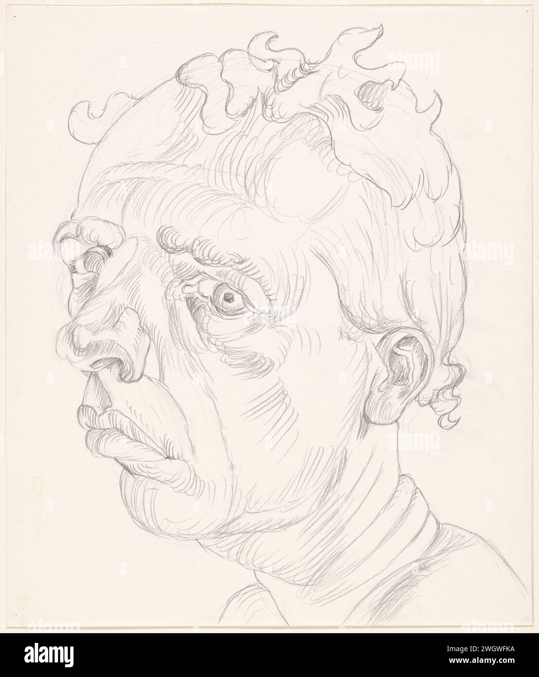 Self -portrait 1995 No. 49, Philip Akkerman, 1995 drawing ¾ and face ...