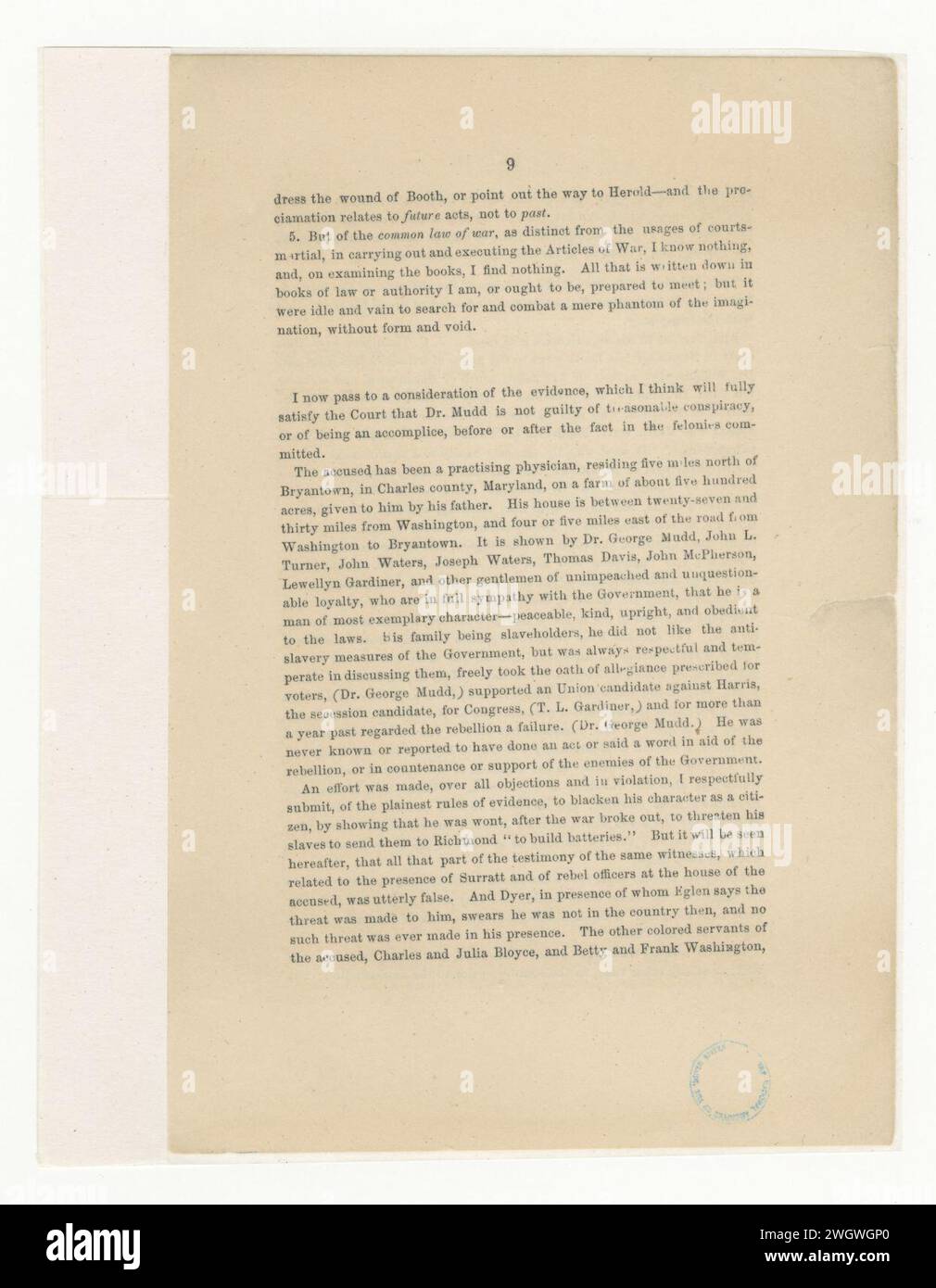 Dr samuel mudd hi-res stock photography and images - Alamy