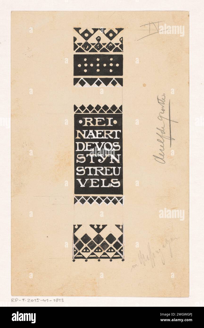 Design for a book bridge for: Stijn Streuvels, Reinaert de Vos, 1910 ...