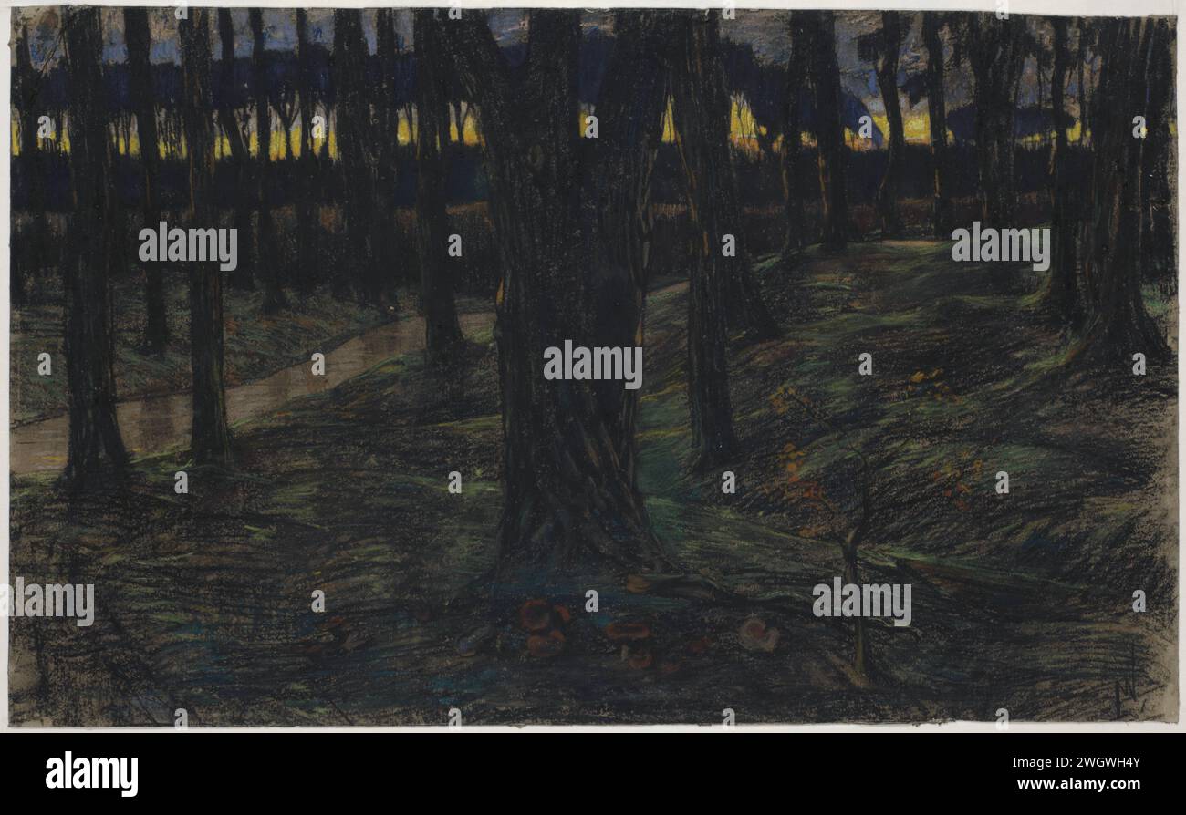 Forest face at Zonblijg, Maurits van der Valk, 1867 - 1935 drawing ...