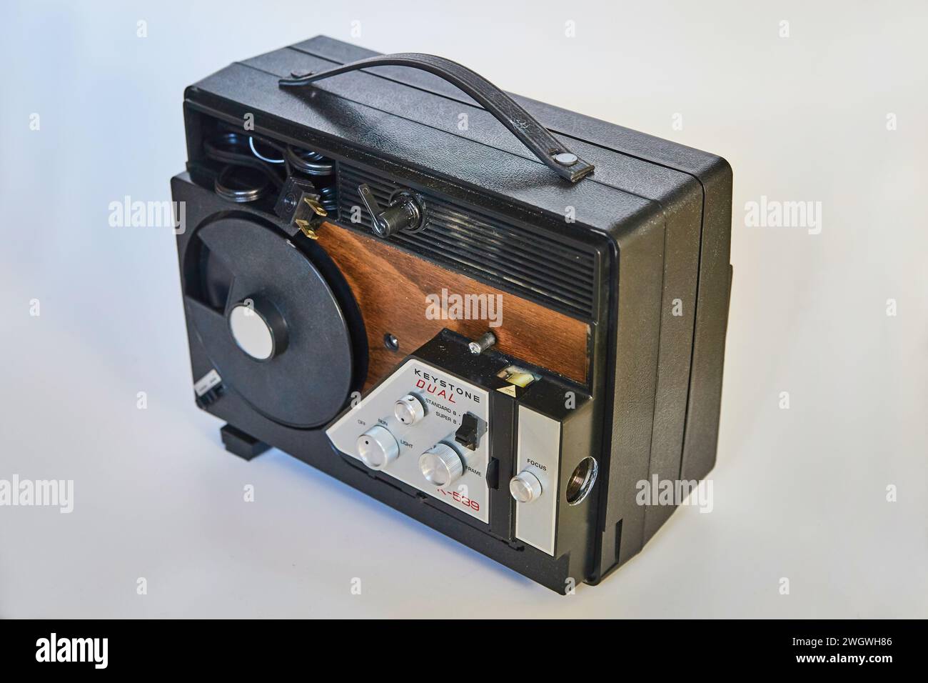 Vintage Keystone Projector on Grey Background, Diagonal View Stock ...