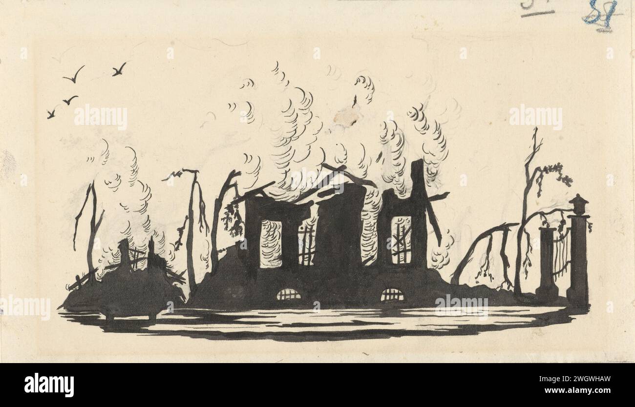 Design for illustration for Holland stands a house: silhouette of the ...