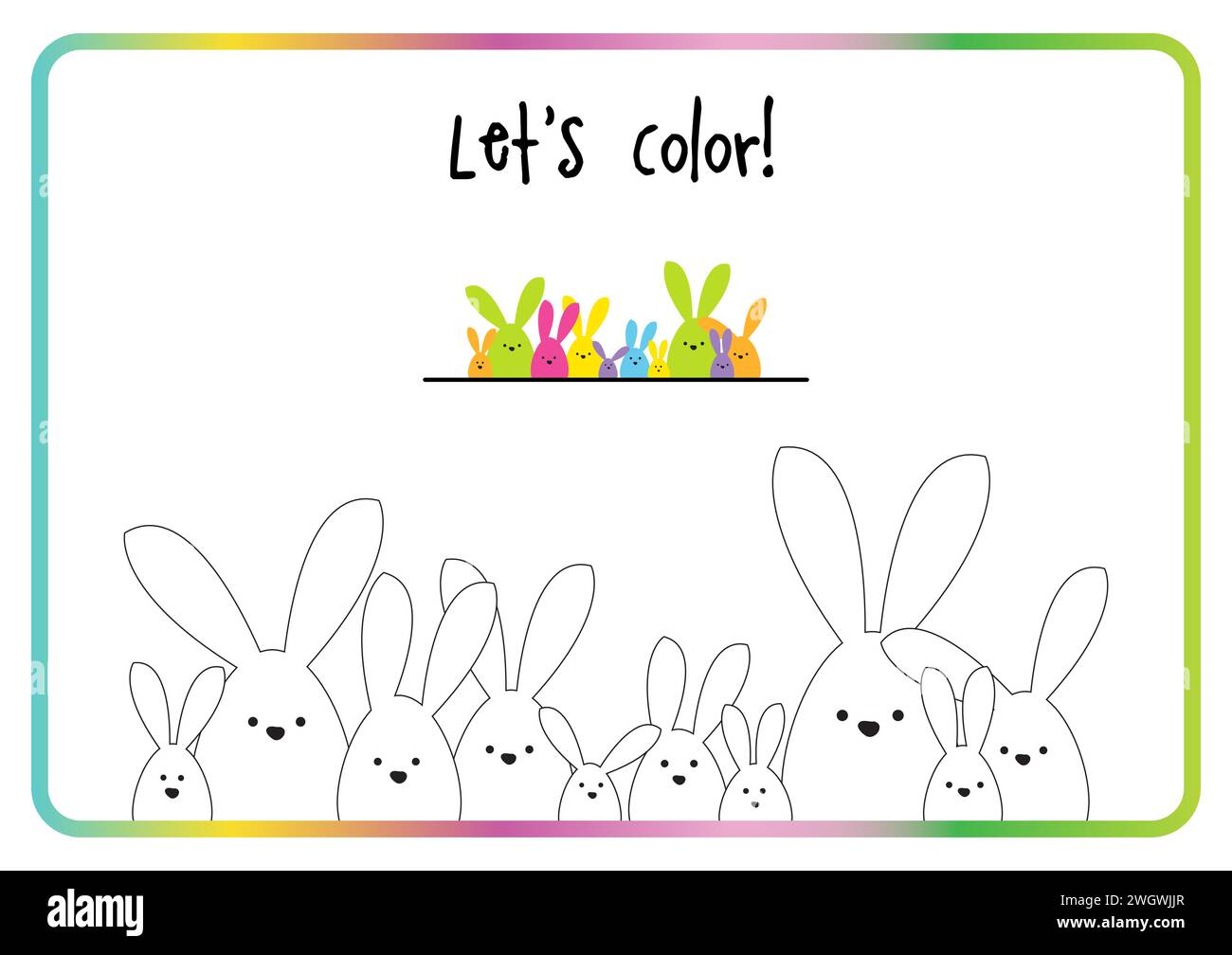 Bunny color page hi-res stock photography and images - Alamy