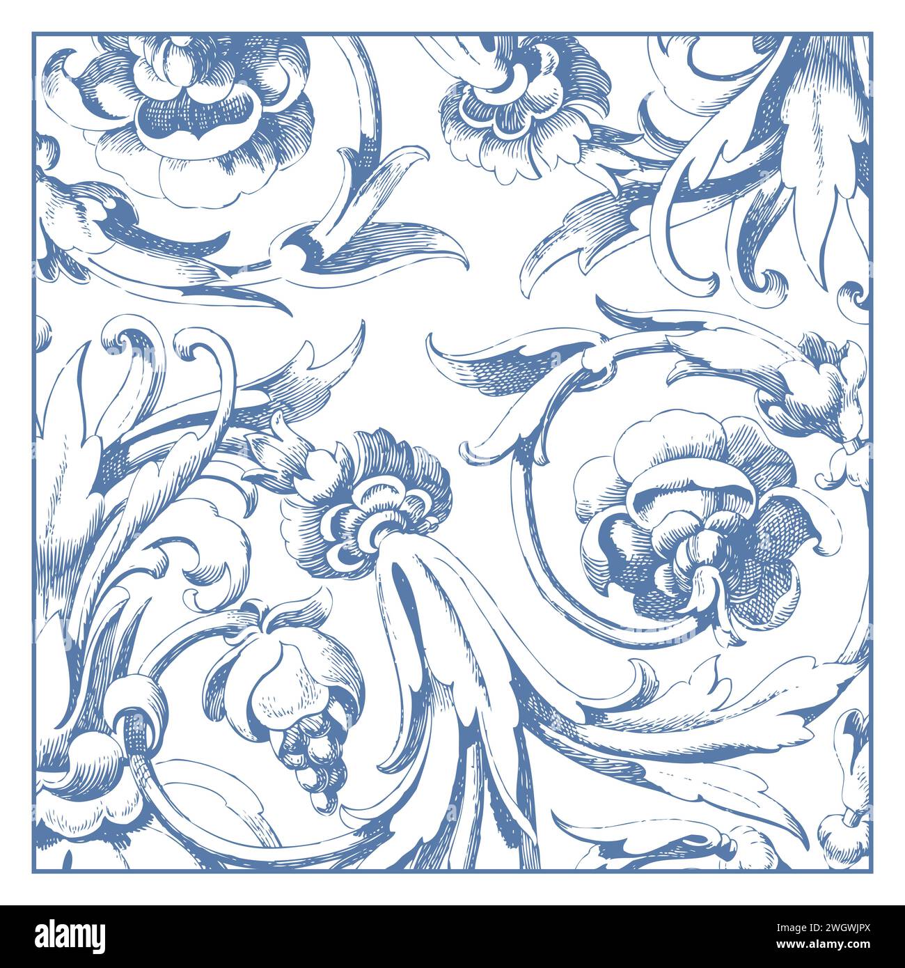 Historical floral pattern tile background design Stock Vector Image ...