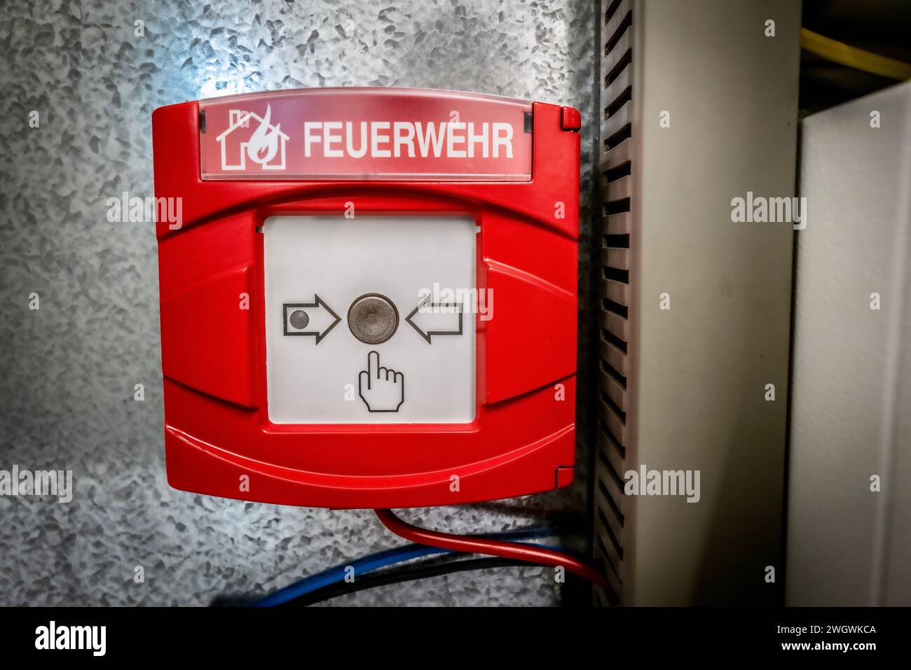 Fire department emergency call switch Stock Photo - Alamy