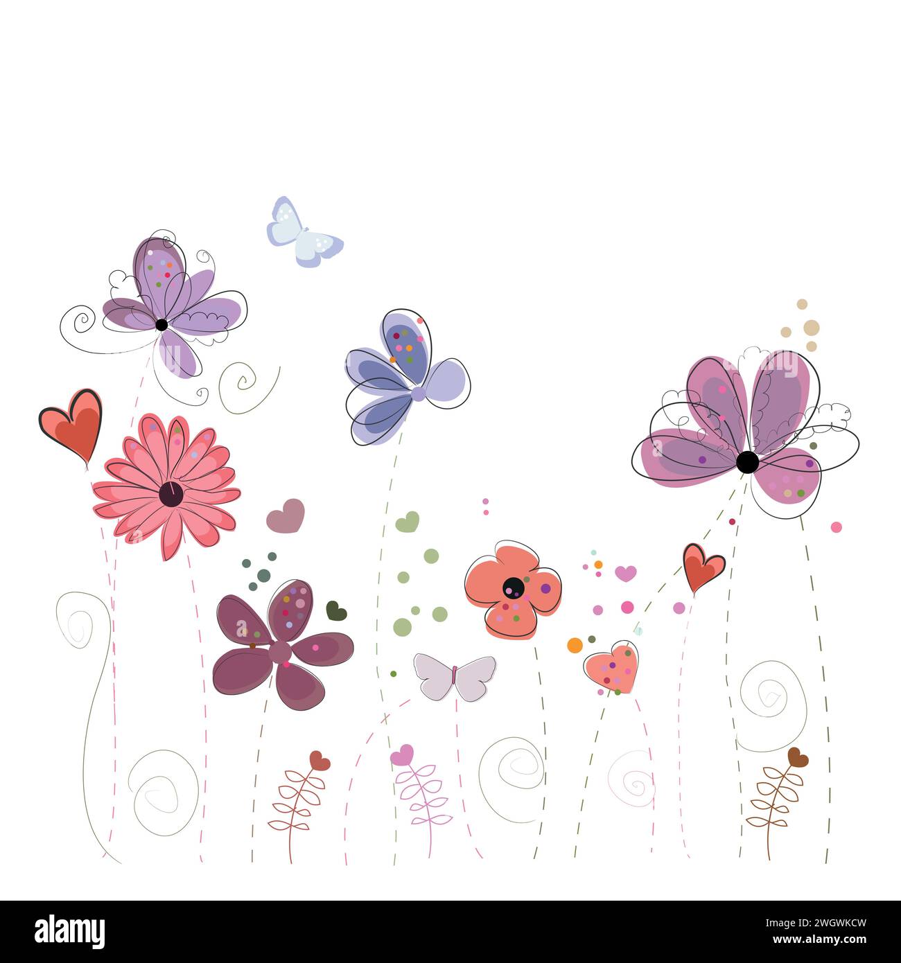 Spring time doodle flower Stock Vector Image & Art - Alamy